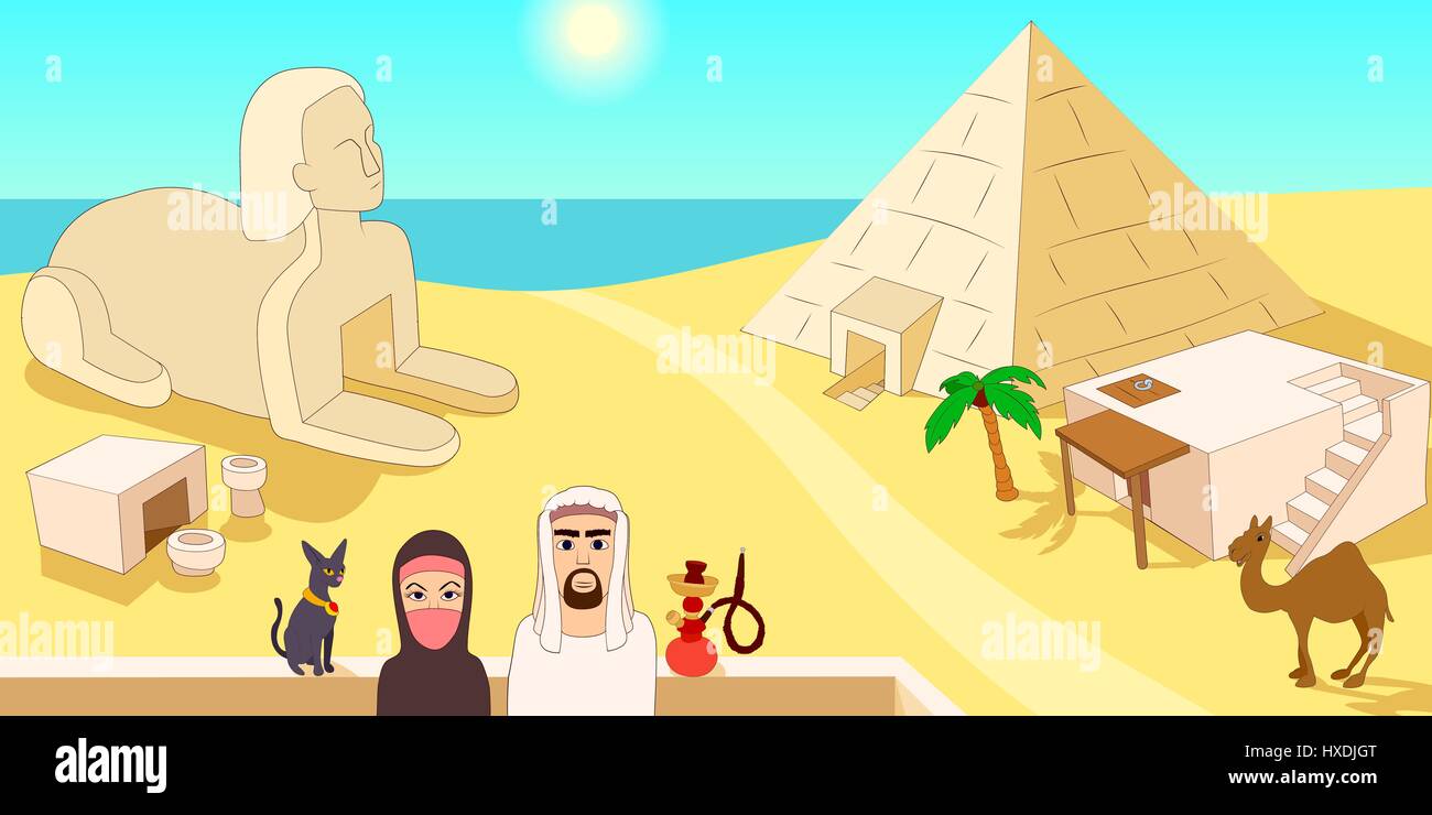 Egypt horizontal banner cartoon Stock Vector Images - Alamy