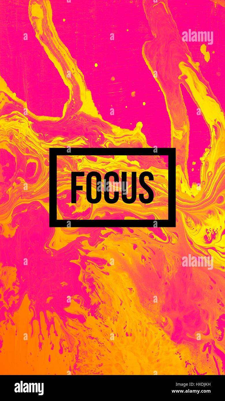 Focus motivational quote on abstract liquid background Stock Photo - Alamy
