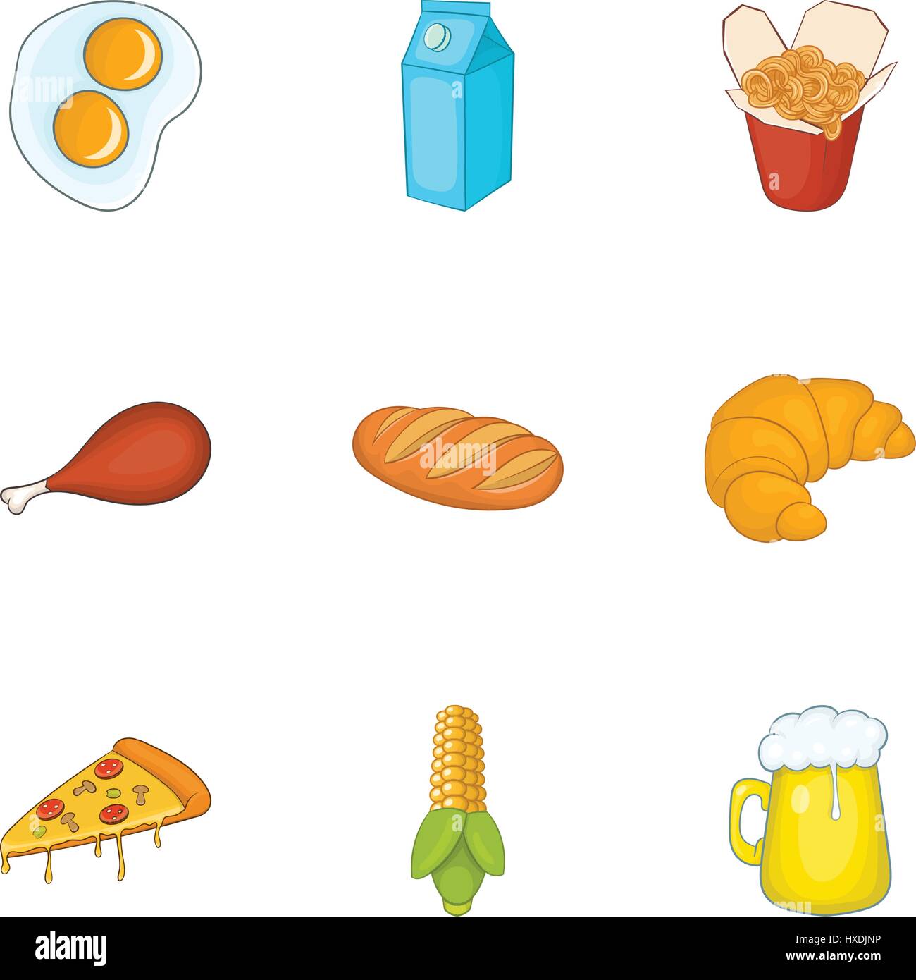 Unhealthy food icons set, cartoon style Stock Vector Image & Art - Alamy