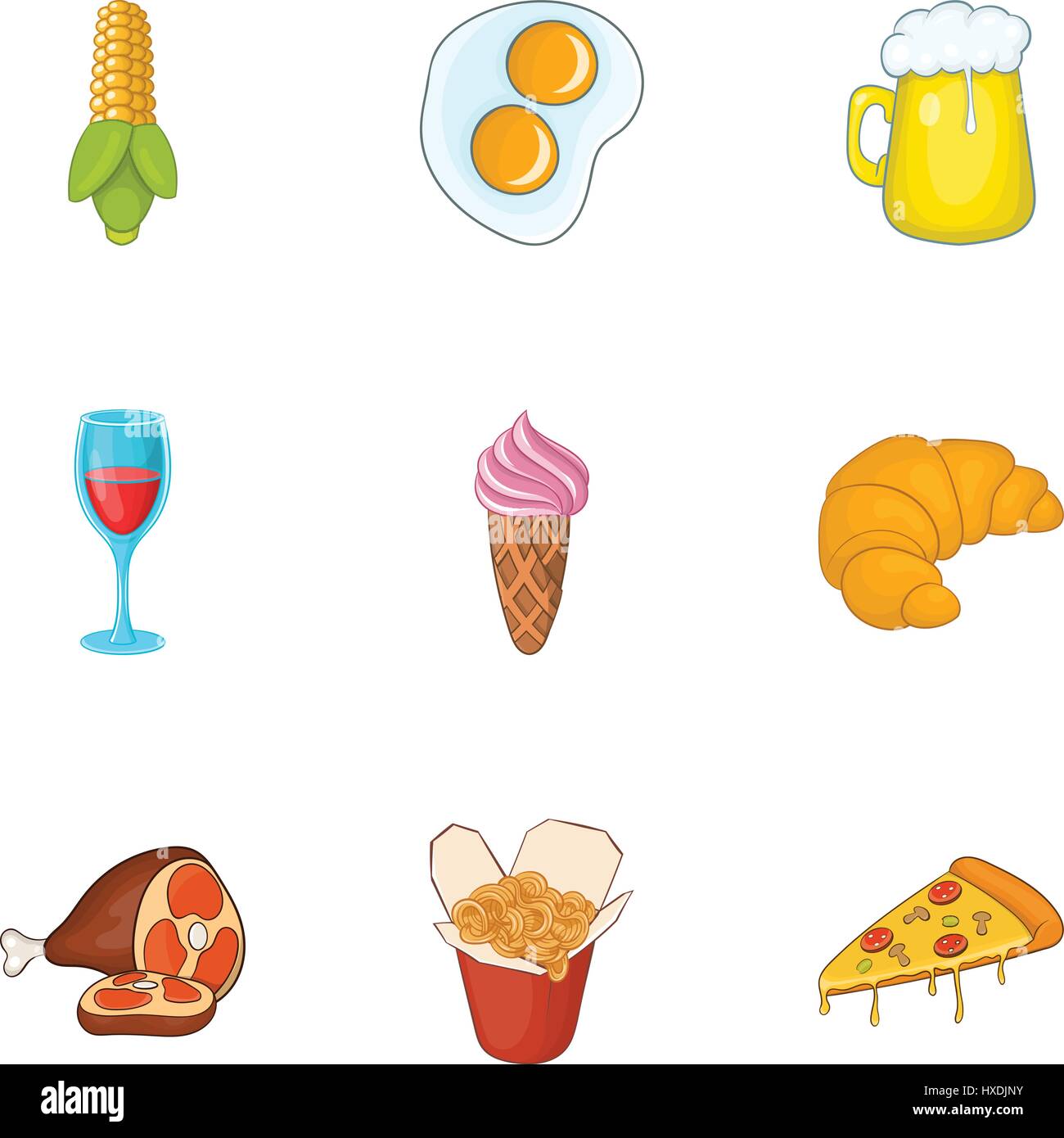 Calorie food icons set, cartoon style Stock Vector Image & Art - Alamy