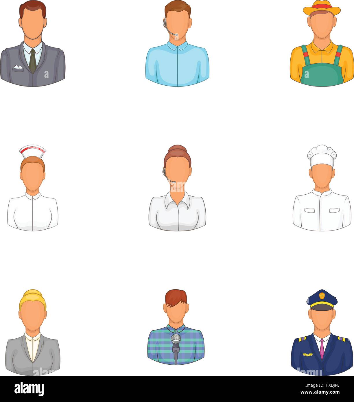 Workers icons set, cartoon style Stock Vector Image & Art - Alamy