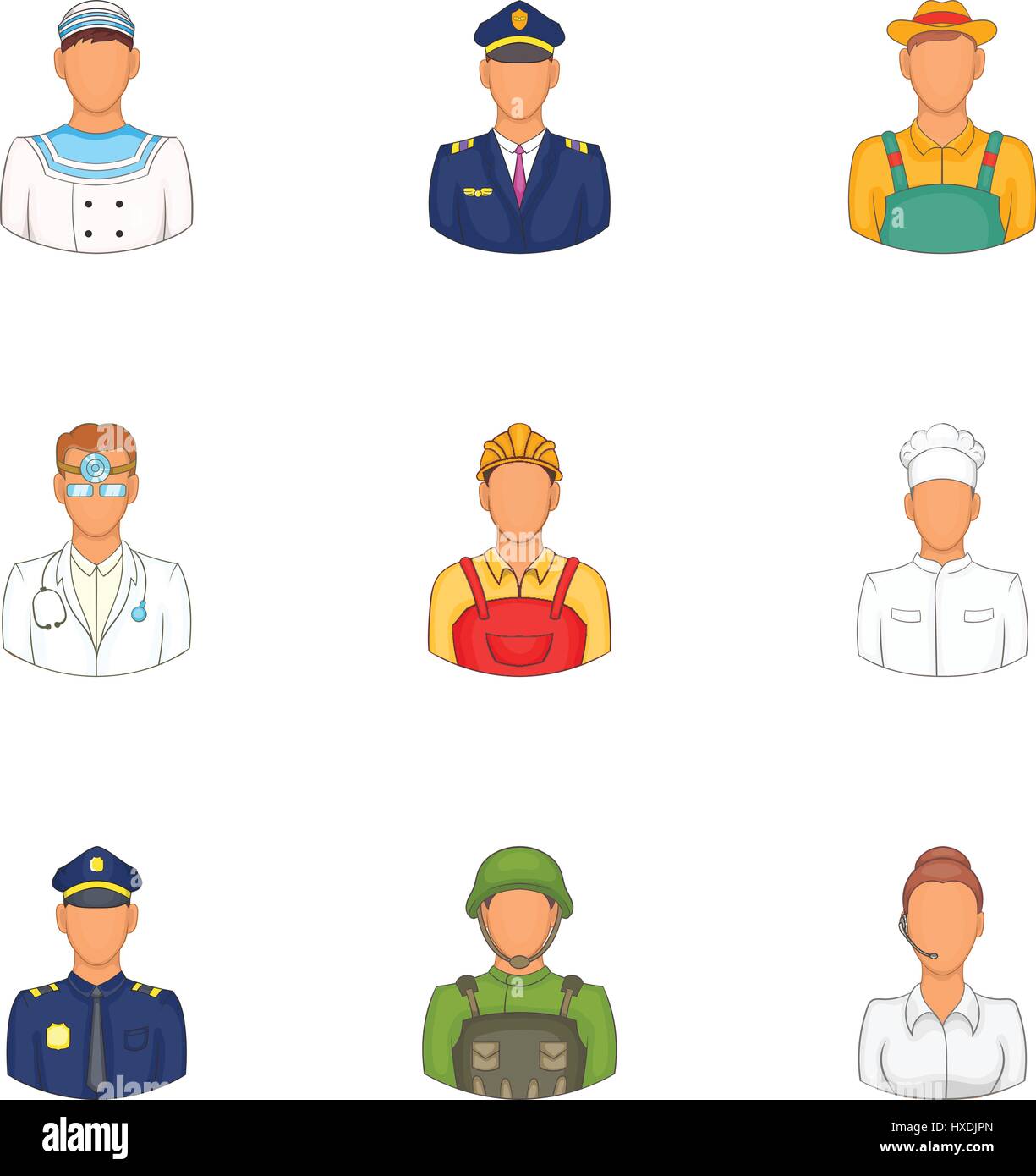 Occupation icons set, cartoon style Stock Vector Image & Art - Alamy