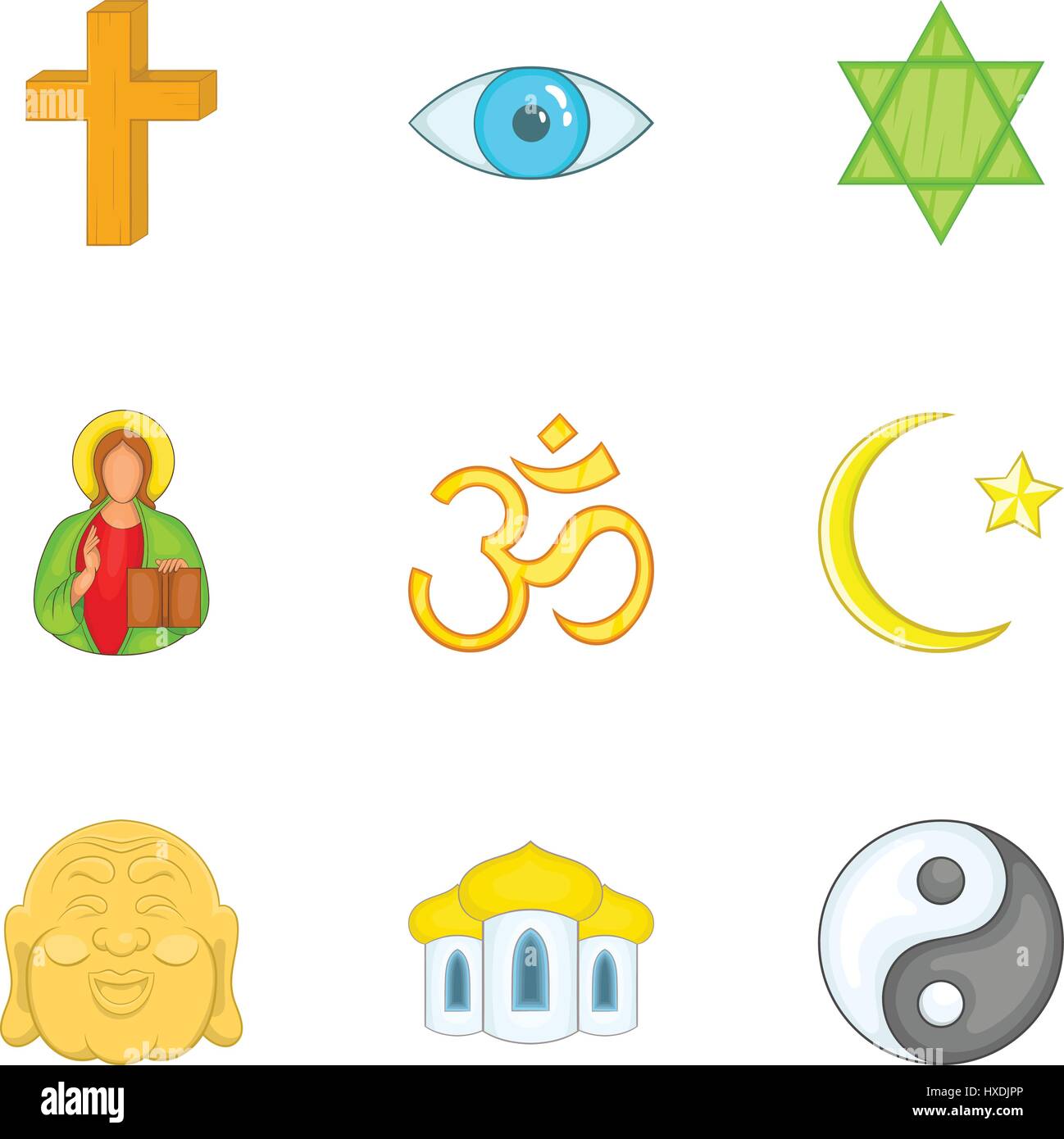 Religion icons set, cartoon style Stock Vector Image & Art - Alamy