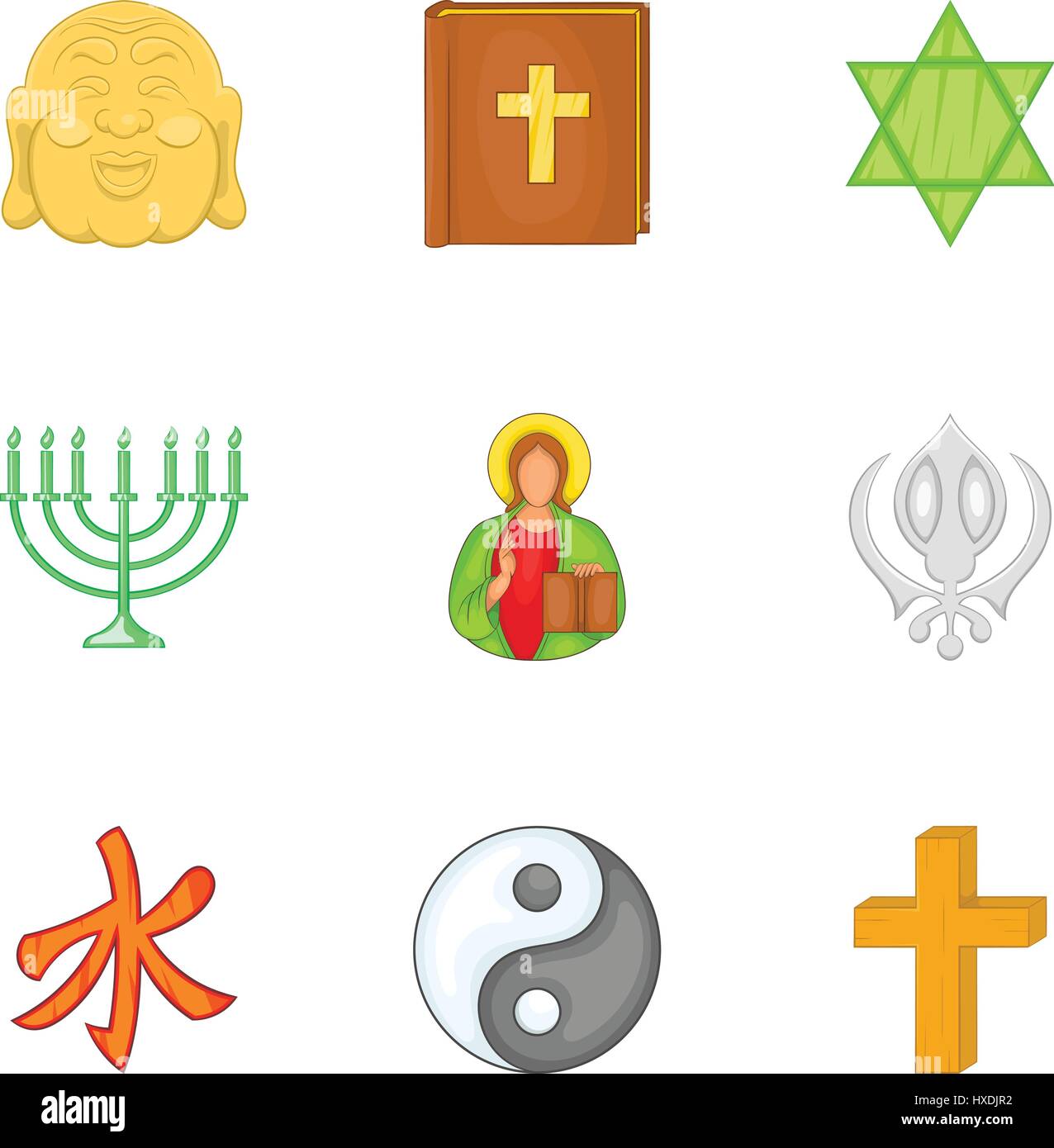 Religious faith icons set, cartoon style Stock Vector Image & Art - Alamy