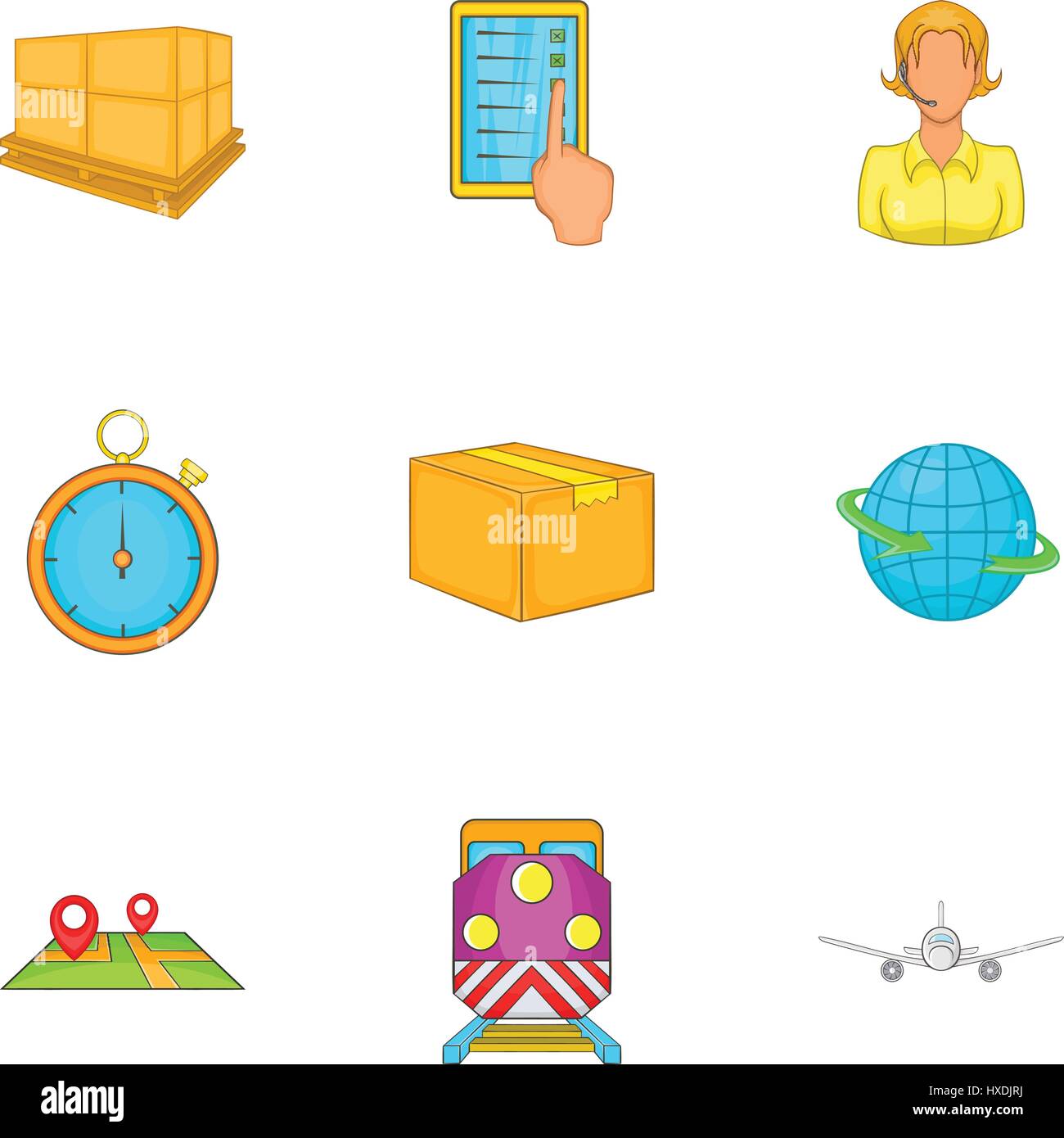Shipping icons set, cartoon style Stock Vector Image & Art - Alamy