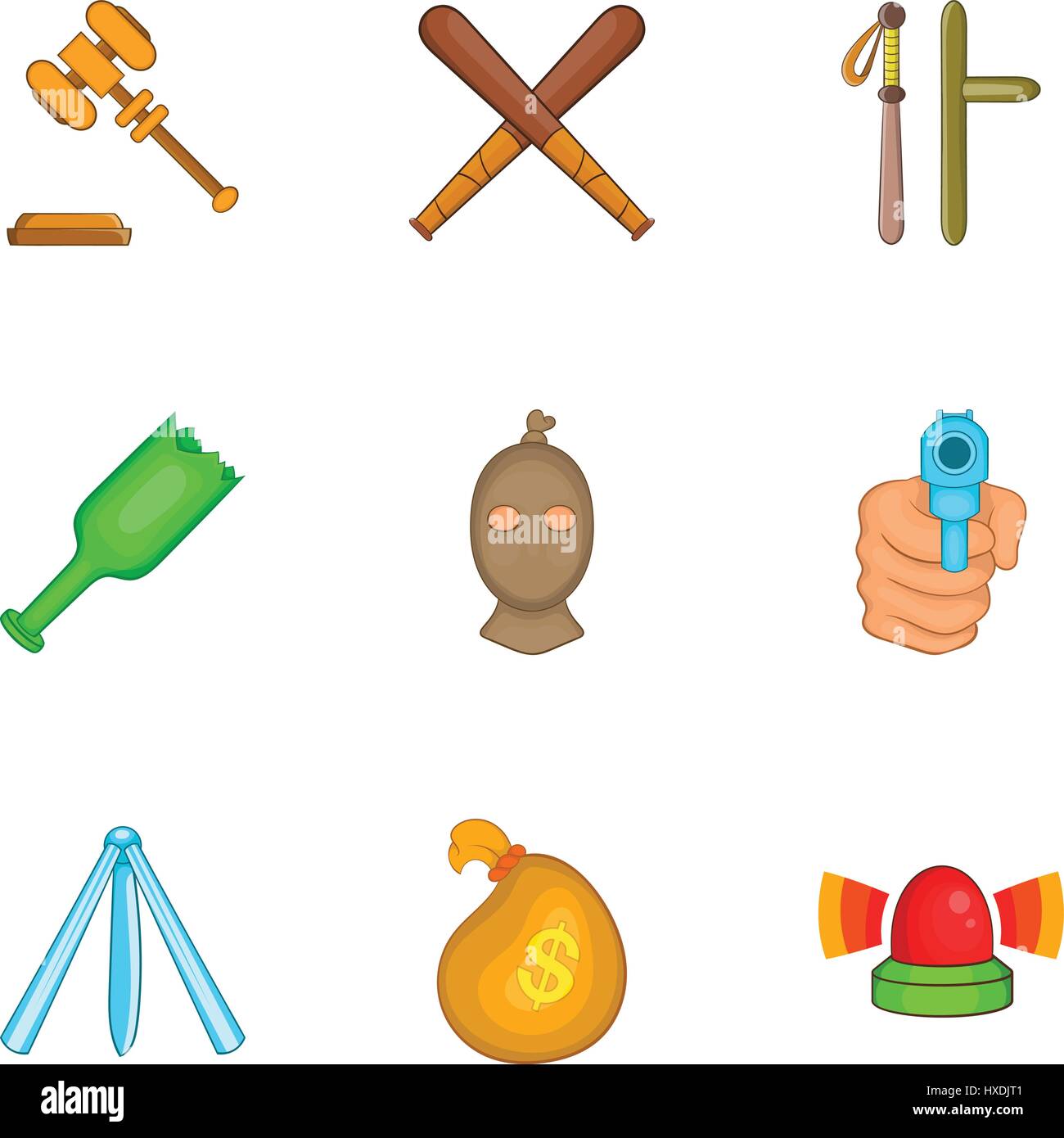 Crime icons set, cartoon style Stock Vector Image & Art - Alamy