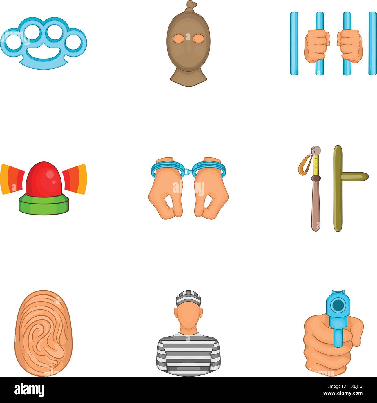 Lawlessness icons set, cartoon style Stock Vector Image & Art - Alamy