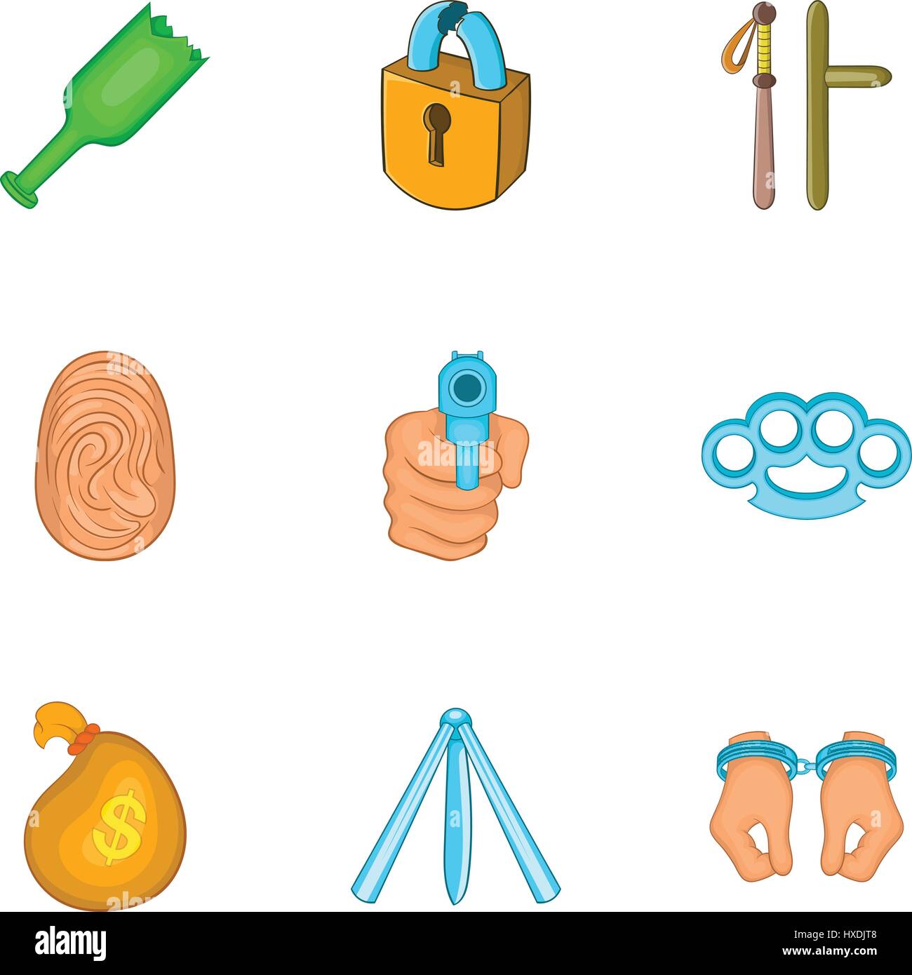 Offense icons set, cartoon style Stock Vector Image & Art - Alamy