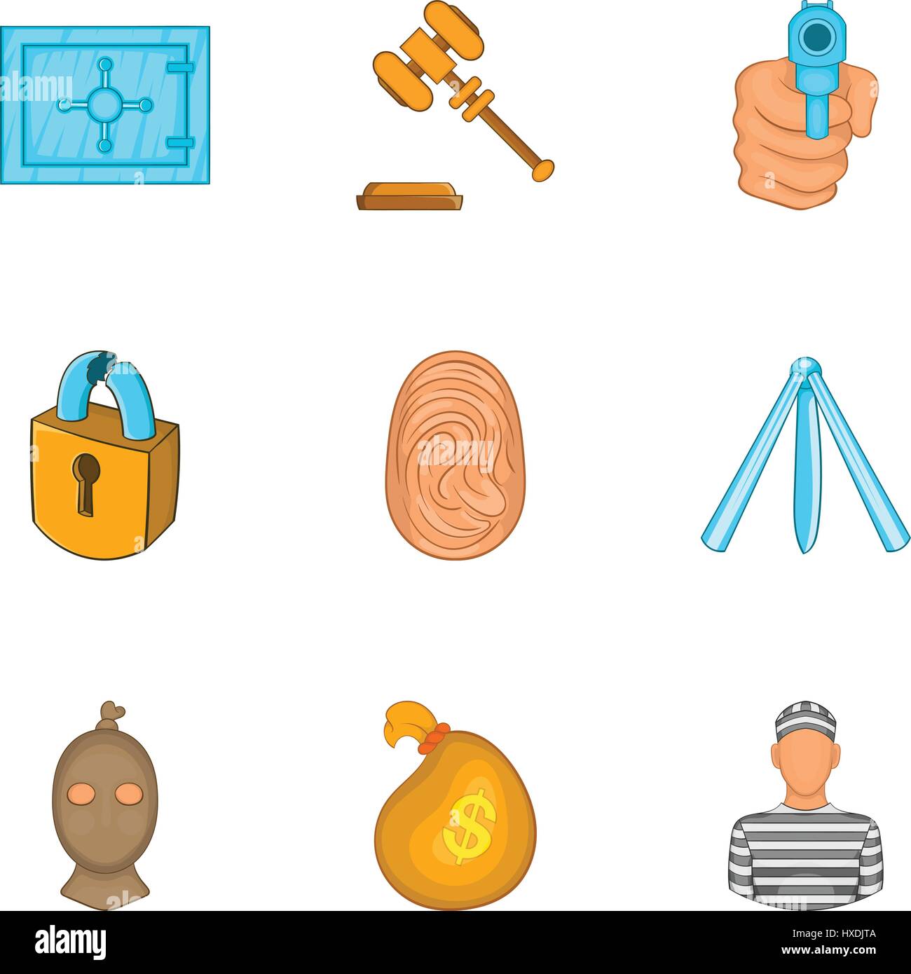 Robbery icons set, cartoon style Stock Vector Image & Art - Alamy