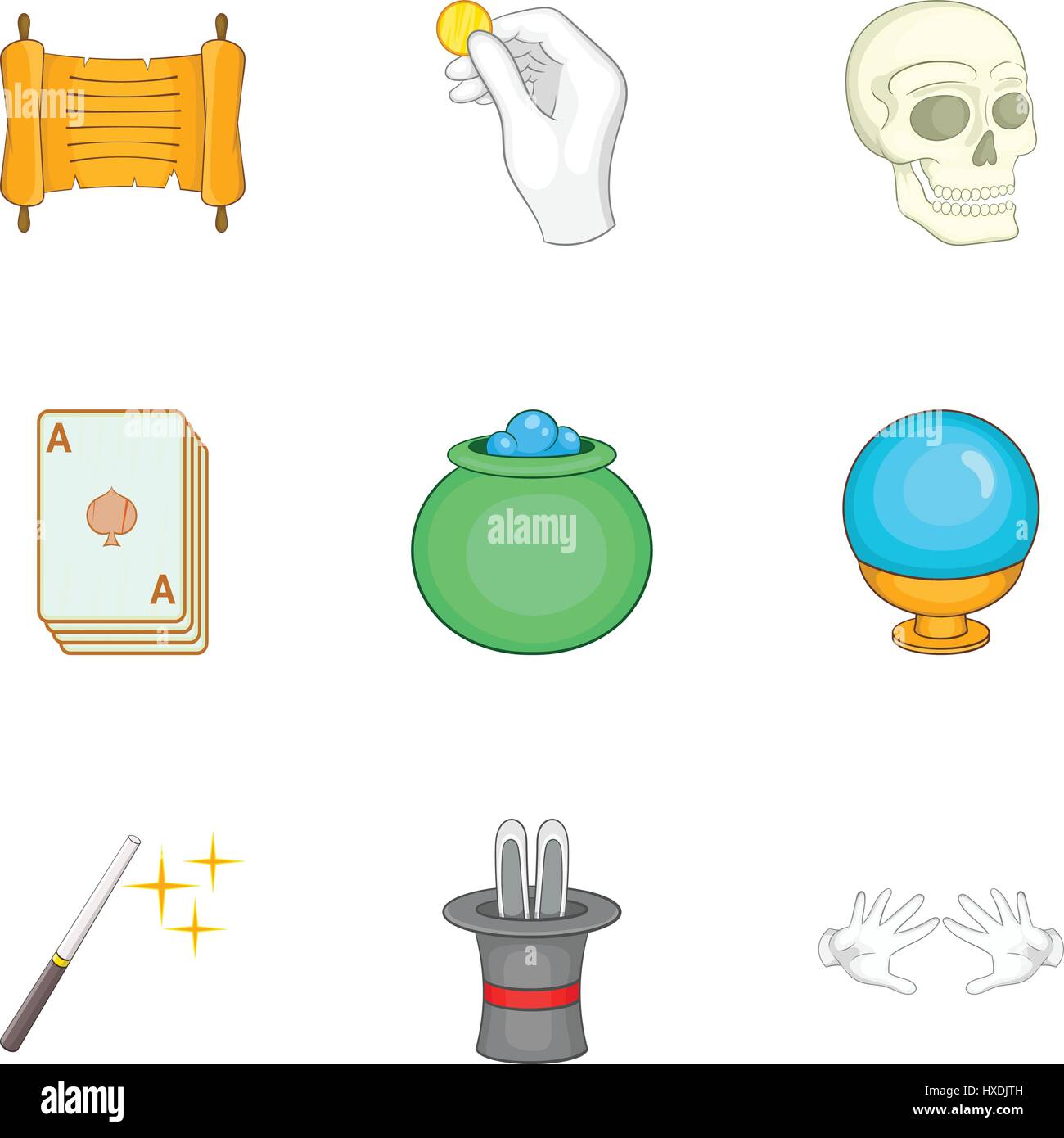 Magic icons set, cartoon style Stock Vector Image & Art - Alamy