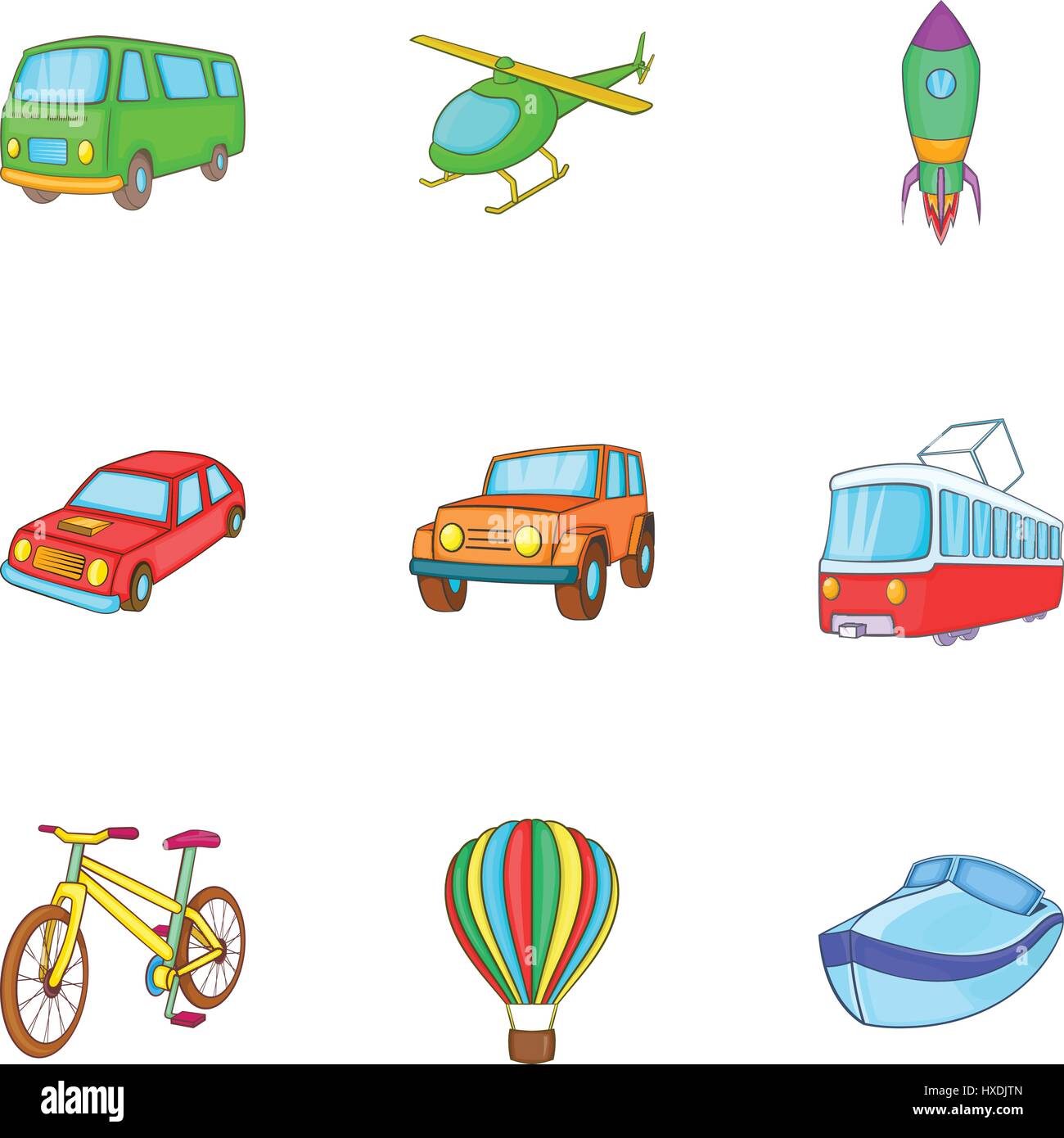 Types of transport icons set, cartoon style Stock Vector Image & Art ...