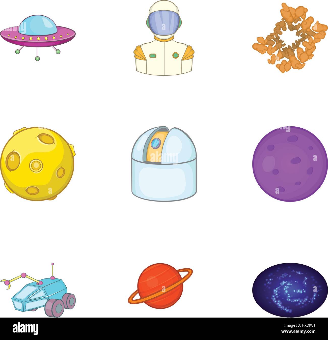 Space icons set, cartoon style Stock Vector Image & Art - Alamy