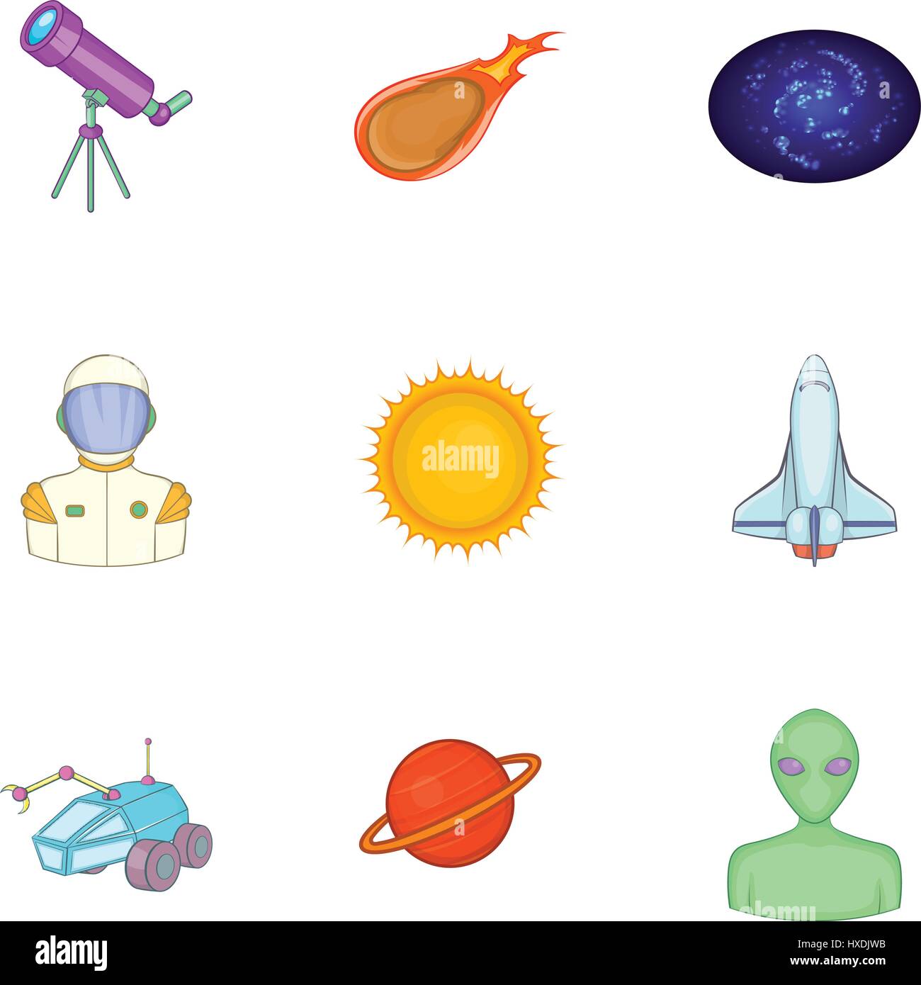 Outer space icons set, cartoon style Stock Vector Image & Art - Alamy
