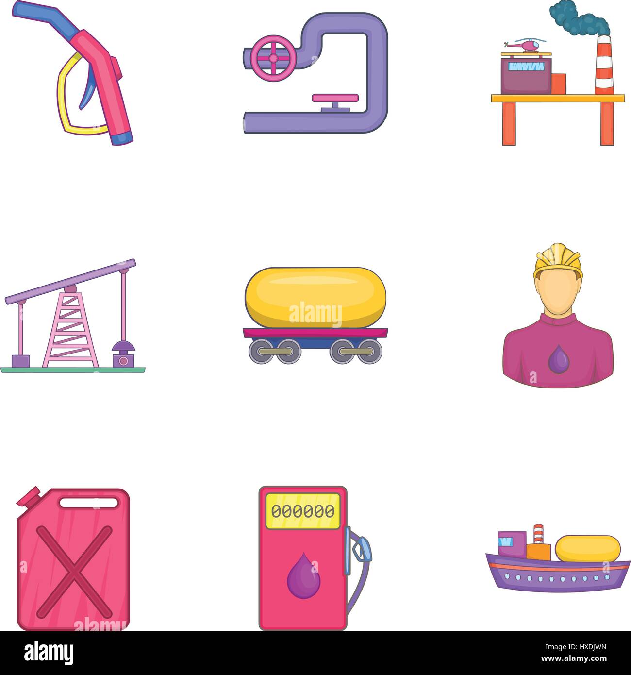 Petroleum icons set, cartoon style Stock Vector Image & Art - Alamy