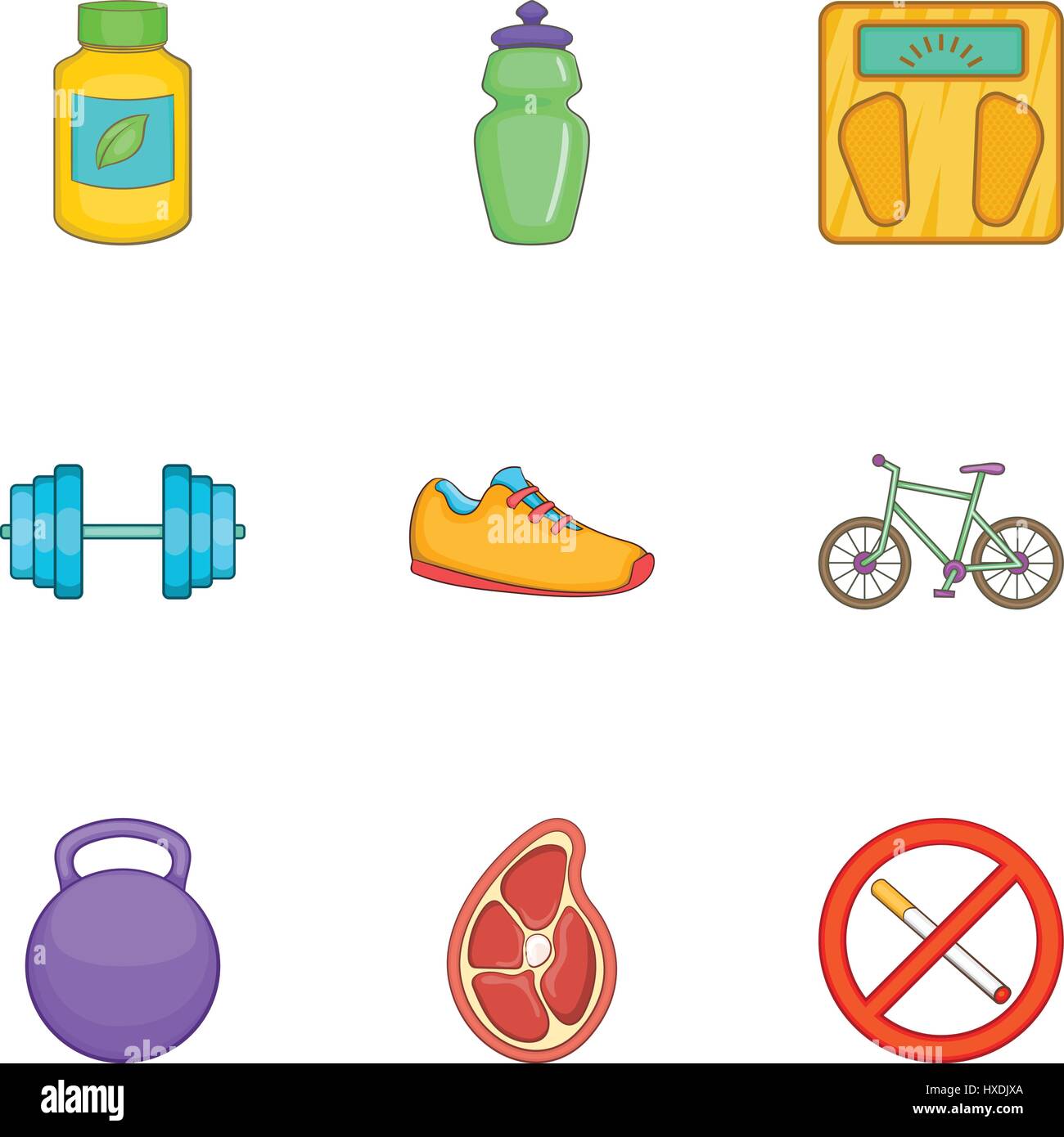 Sport icons set, cartoon style Stock Vector Image & Art - Alamy