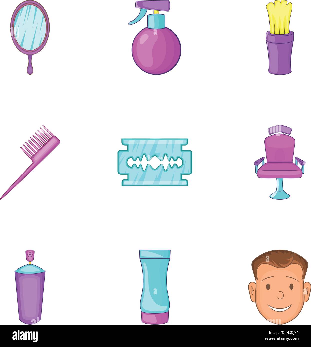 Salon icons set, cartoon style Stock Vector Image & Art - Alamy