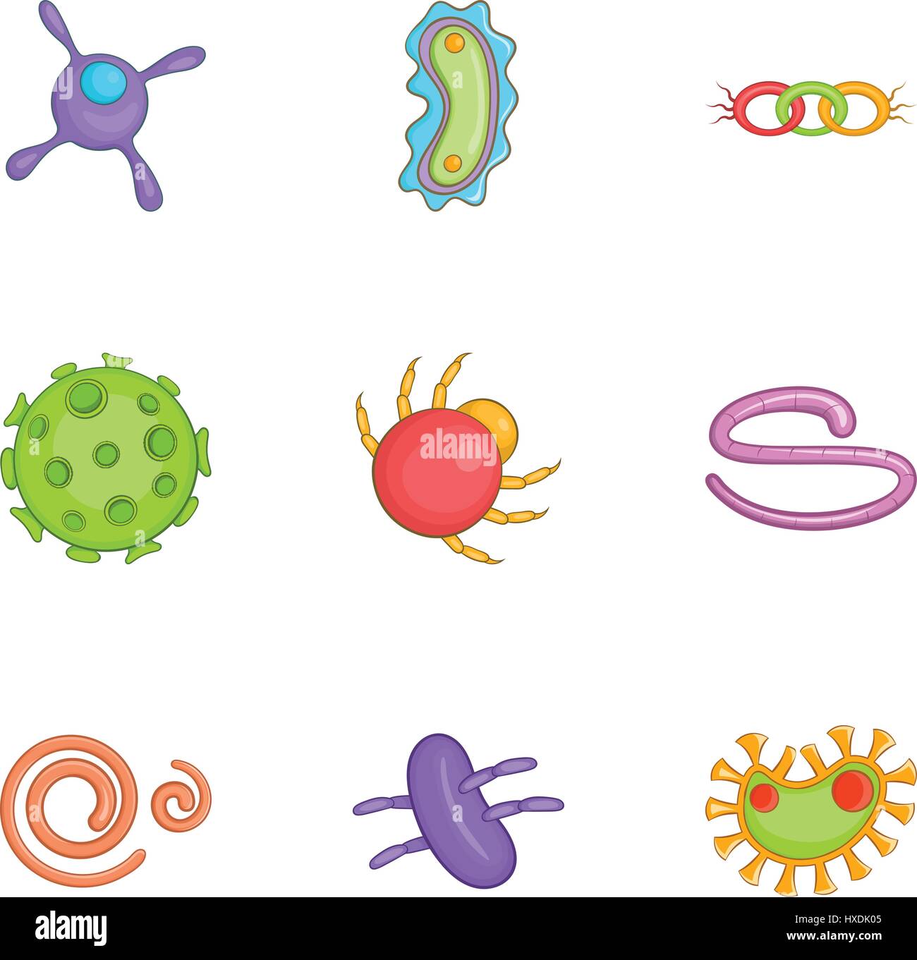 Bacteria icons set, cartoon style Stock Vector Image & Art - Alamy
