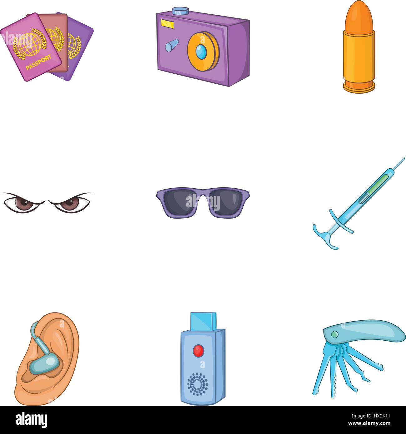 Spying icons set, cartoon style Stock Vector Image & Art - Alamy