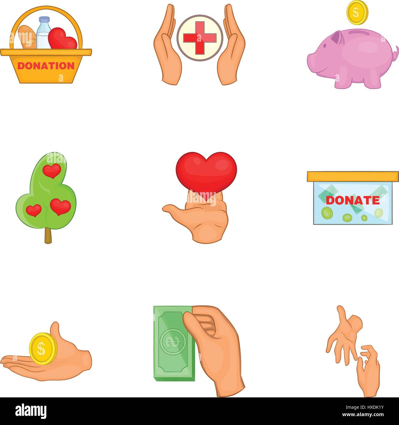 Charity icons set, cartoon style Stock Vector Image & Art - Alamy