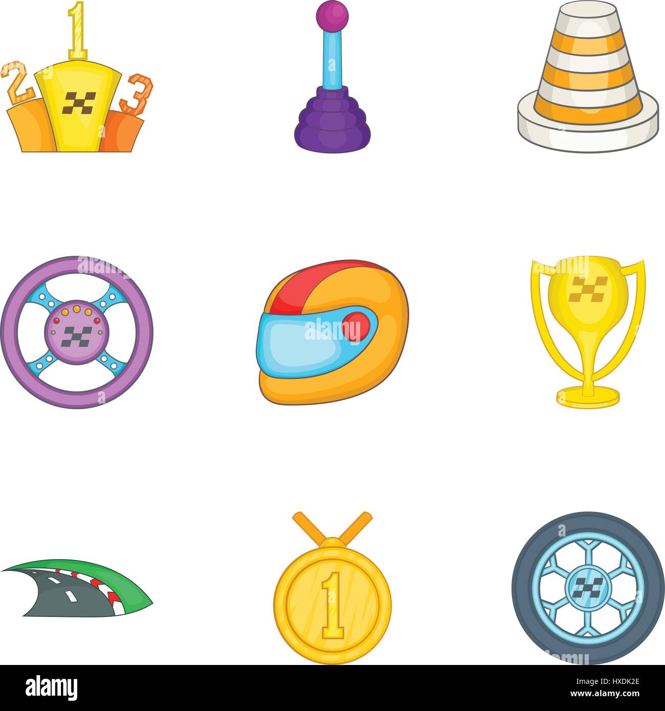 Racing helmet icon cartoon style hi-res stock photography and images ...