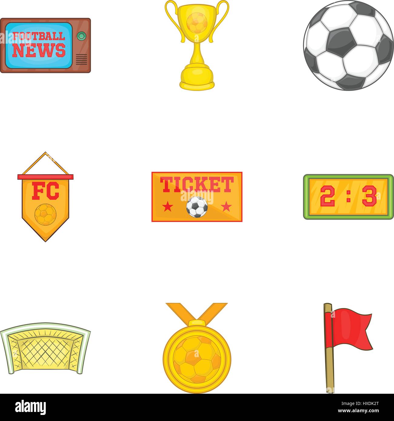 Soccer icons set, cartoon style Stock Vector Image & Art - Alamy