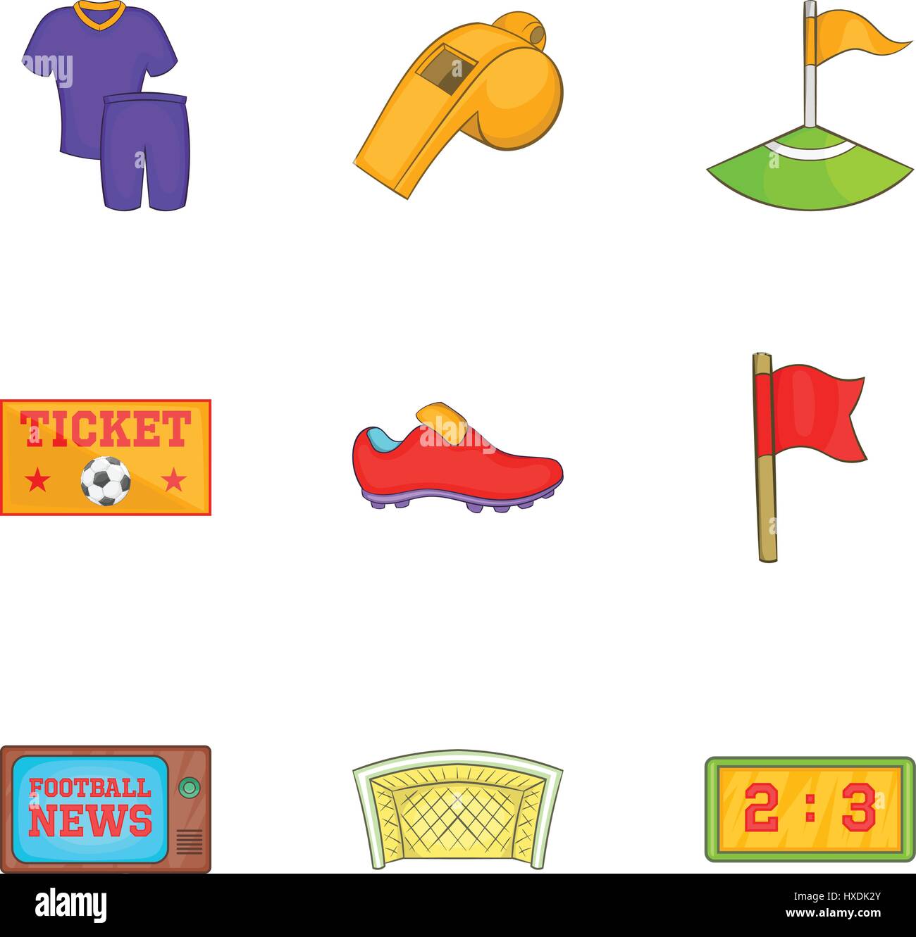 Ball game icons set, cartoon style Stock Vector Image & Art - Alamy