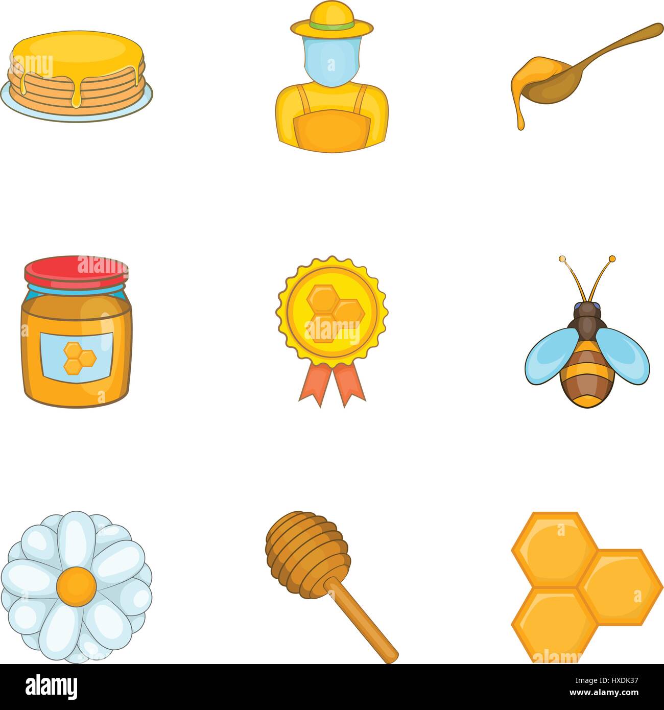 Honey icons set, cartoon style Stock Vector Image & Art - Alamy
