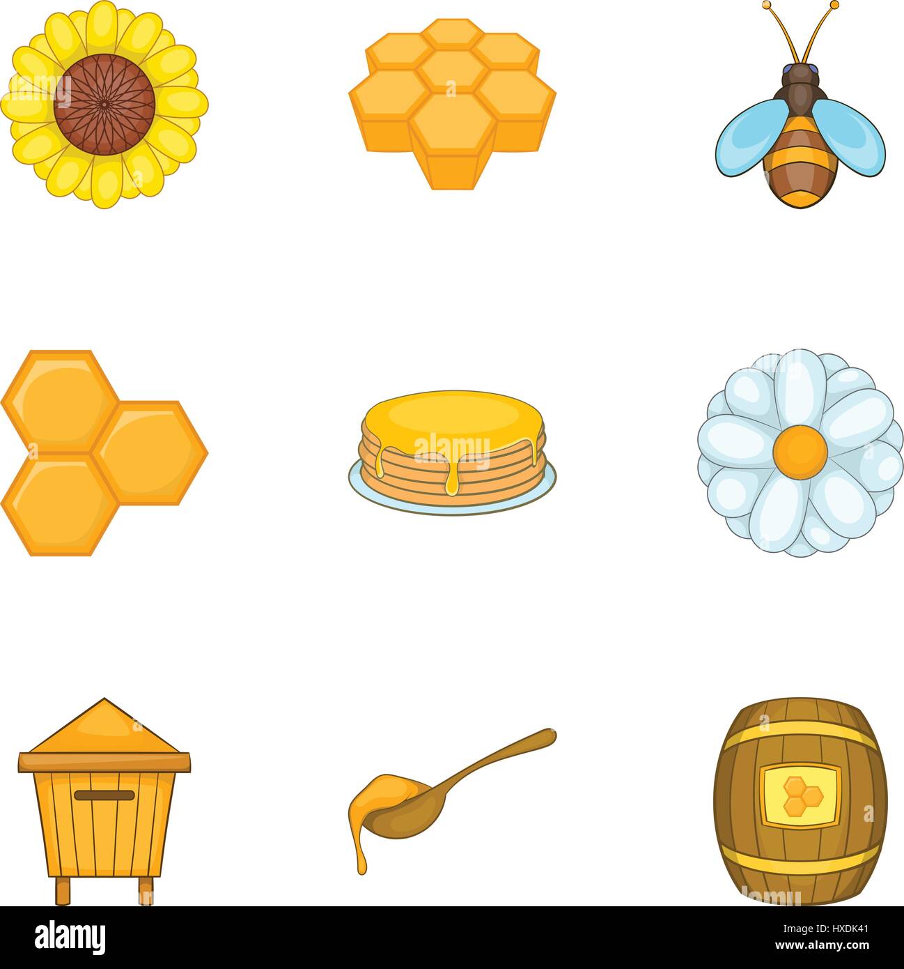 Beekeeping farm icons set, cartoon style Stock Vector Image & Art - Alamy