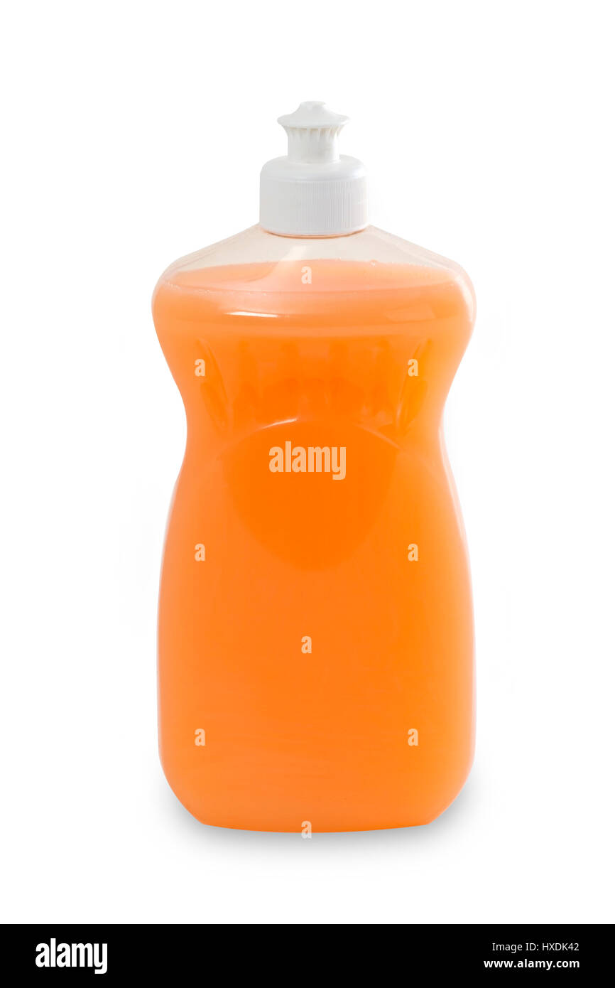Liquid detergent bottle for dish washing isolated on white background ...