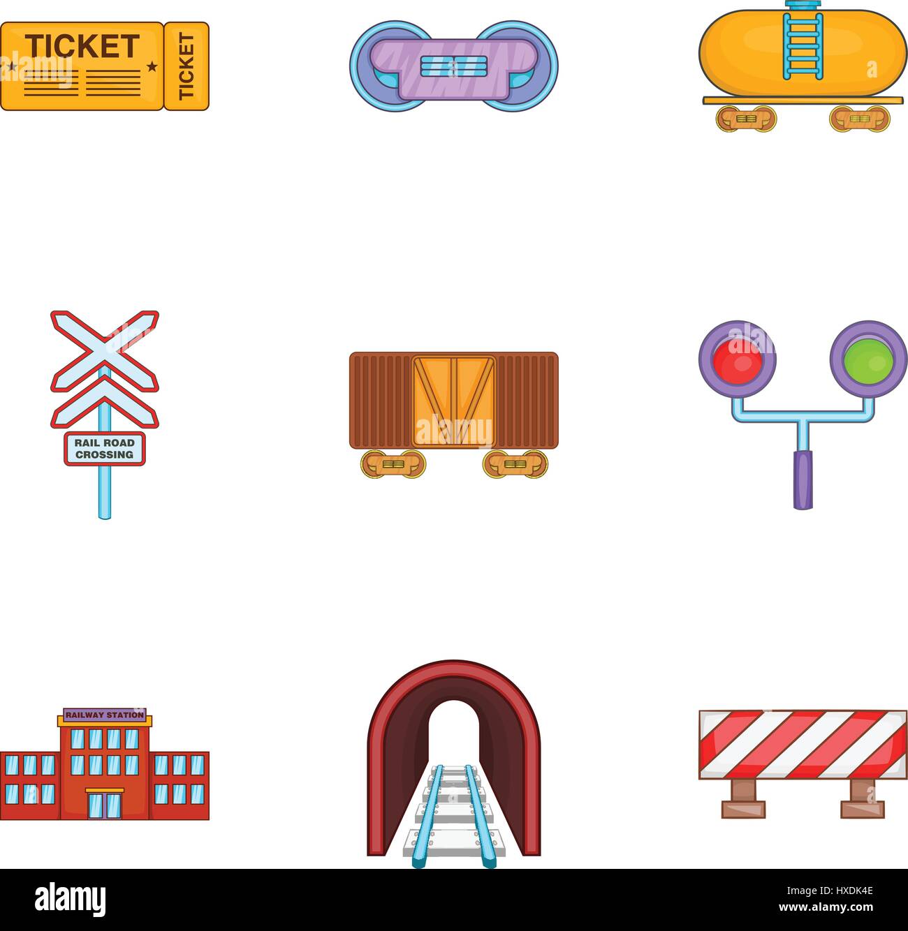 Train icons set, cartoon style Stock Vector Image & Art - Alamy