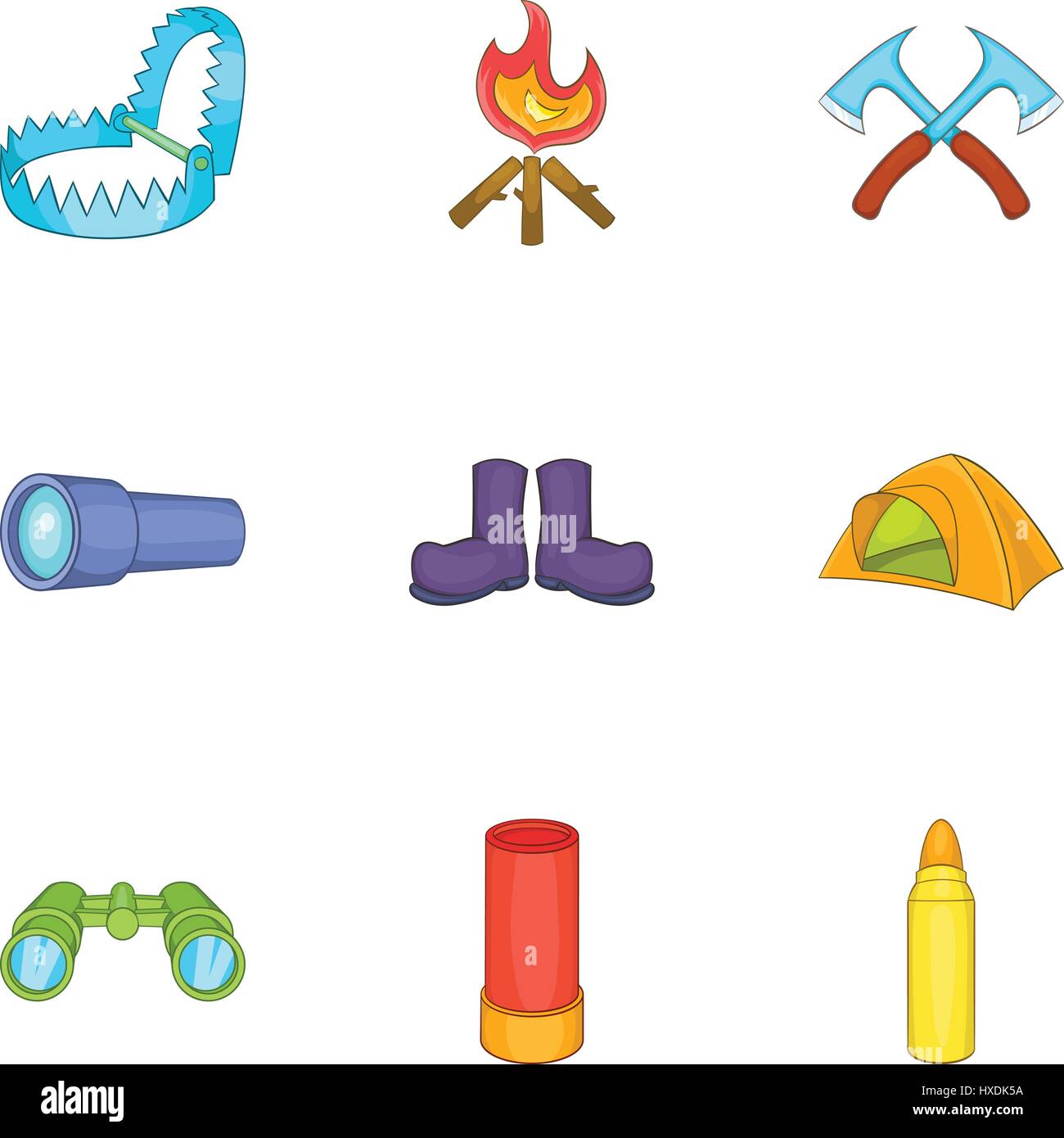 Camp icons set, cartoon style Stock Vector Image & Art - Alamy