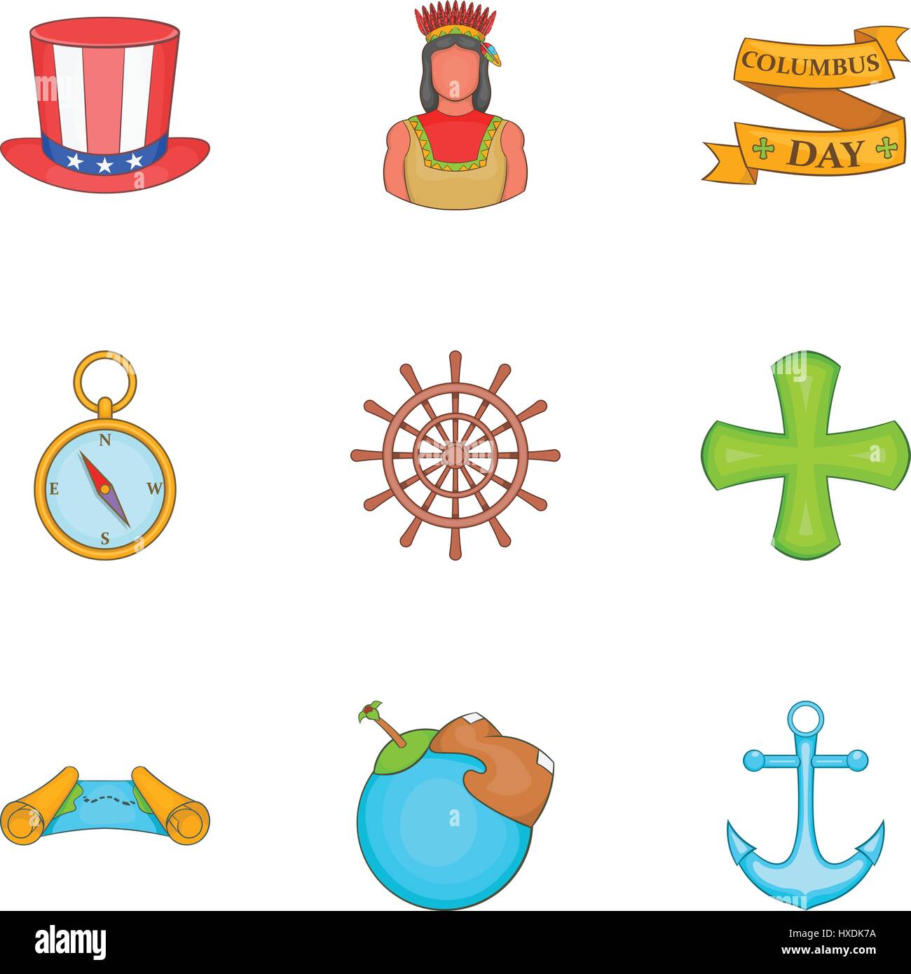 Geography icons set, cartoon style Stock Vector Image & Art - Alamy