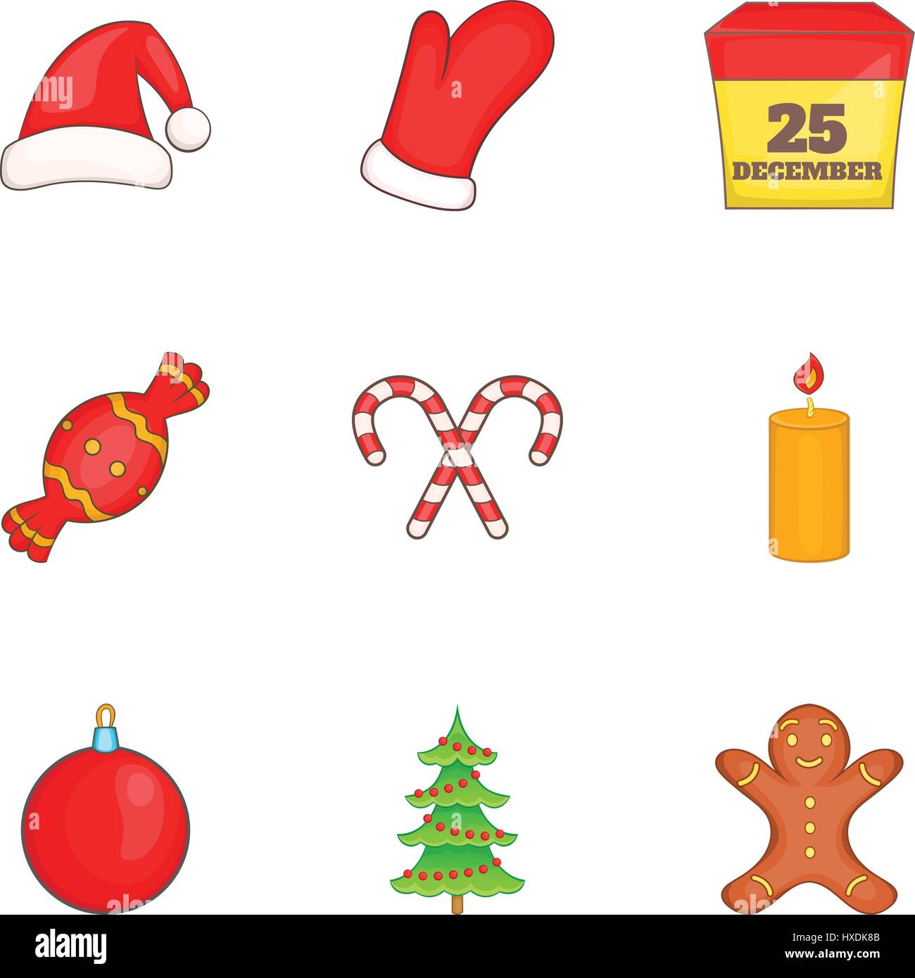 Winter holiday icons set, cartoon style Stock Vector Image & Art - Alamy