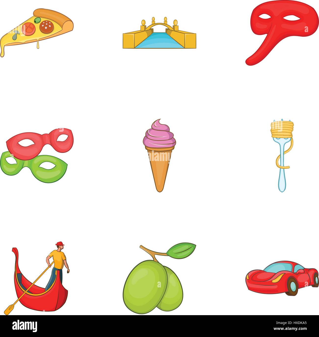 Italy icons set, cartoon style Stock Vector Image & Art - Alamy