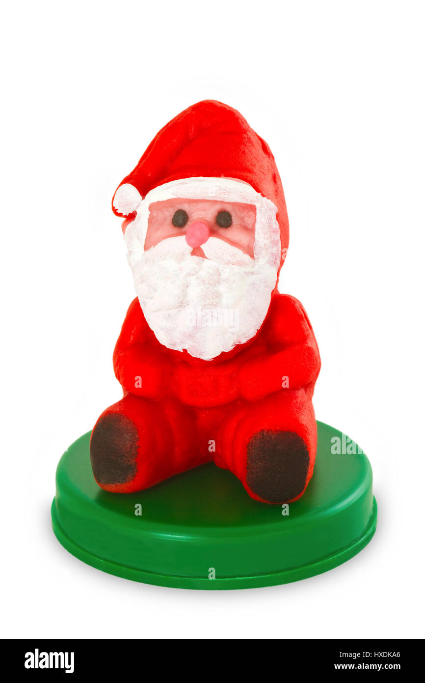 Santa Claus made of marzipan isolated on white background Stock Photo ...