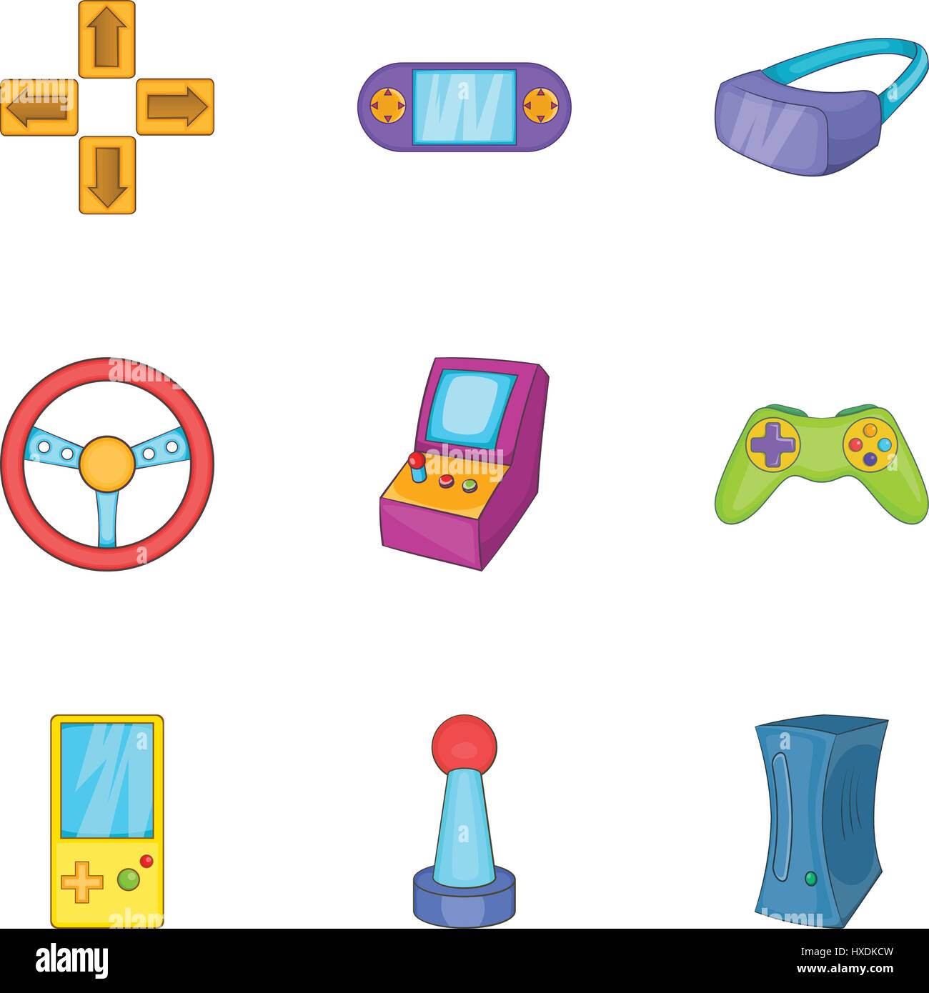 Video games icons set, cartoon style Stock Vector Image & Art - Alamy