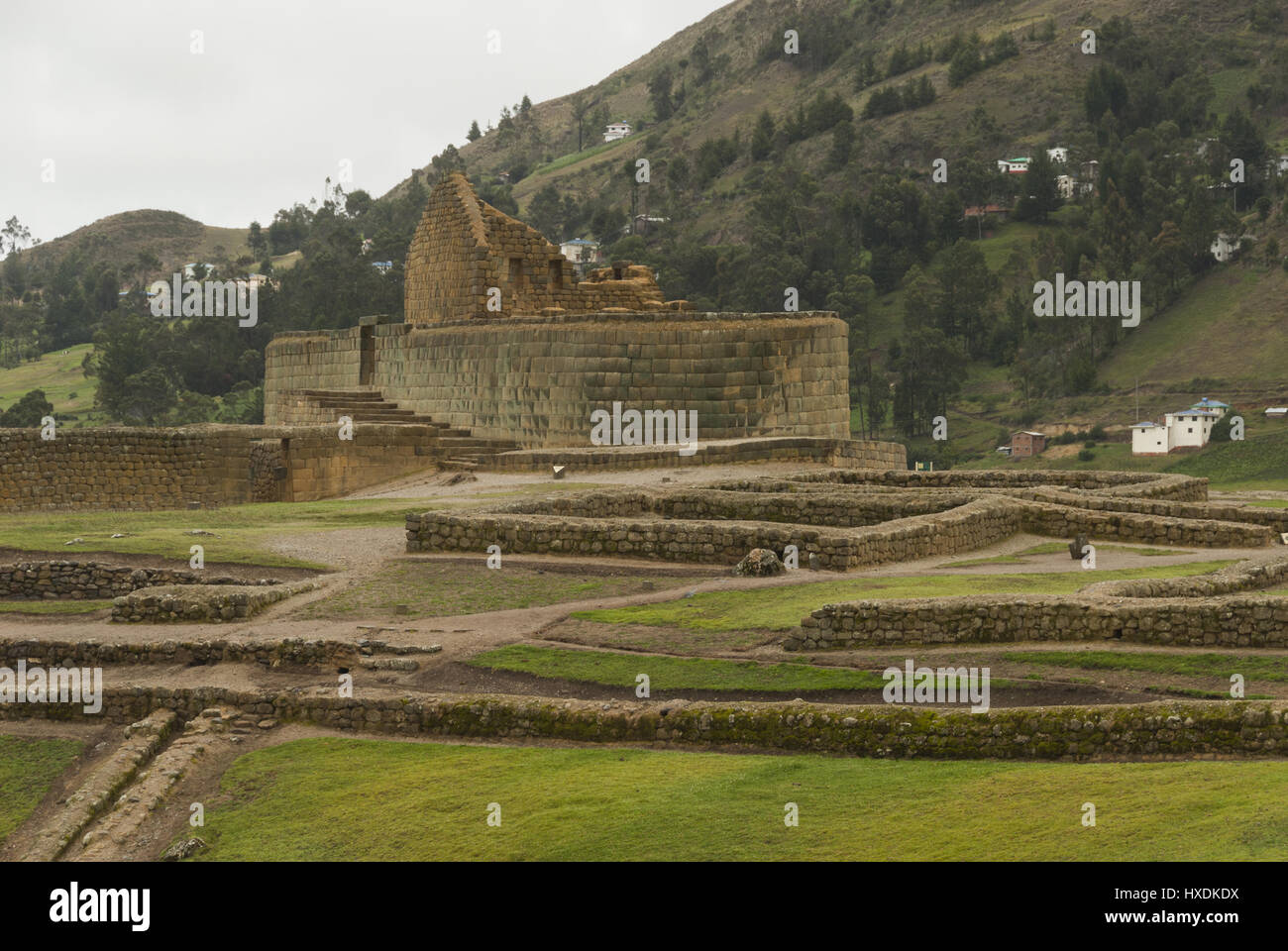 Ecuador, Cuenca, Ingapirca Inca site, with Temple of the Sun Stock ...