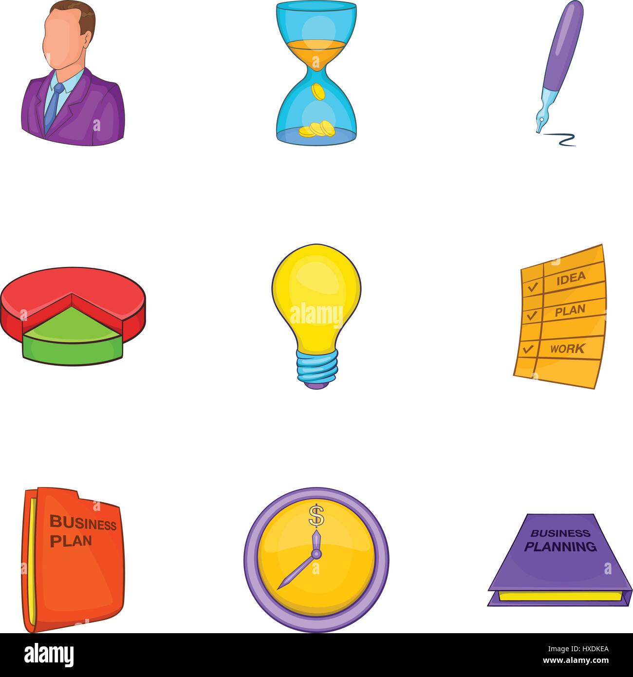 Time management icons set, cartoon style Stock Vector Image & Art - Alamy
