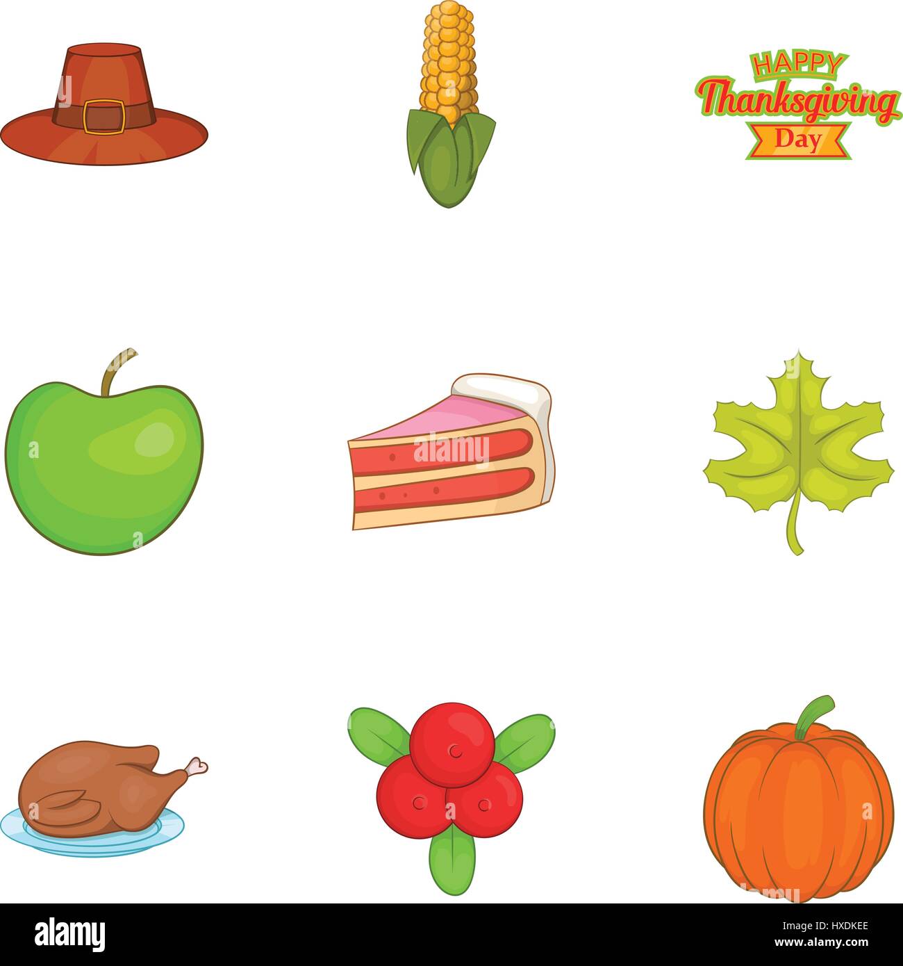 Public holiday of USA icons set, cartoon style Stock Vector Image & Art ...