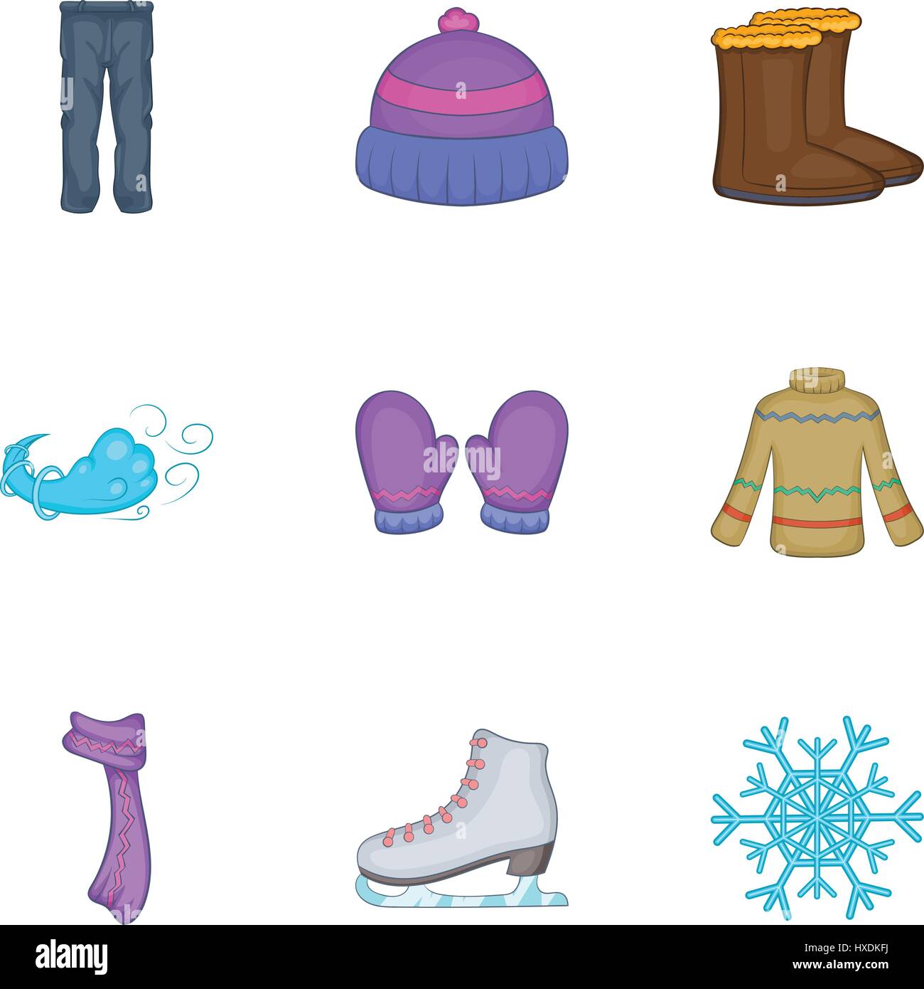 Warm outfits icons set, cartoon style Stock Vector Image & Art - Alamy