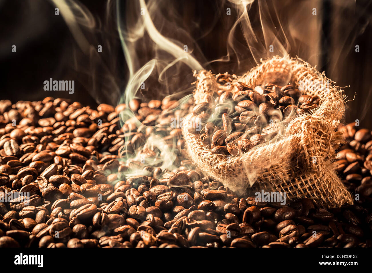 Coffee bag full of fragrance seeds Stock Photo - Alamy