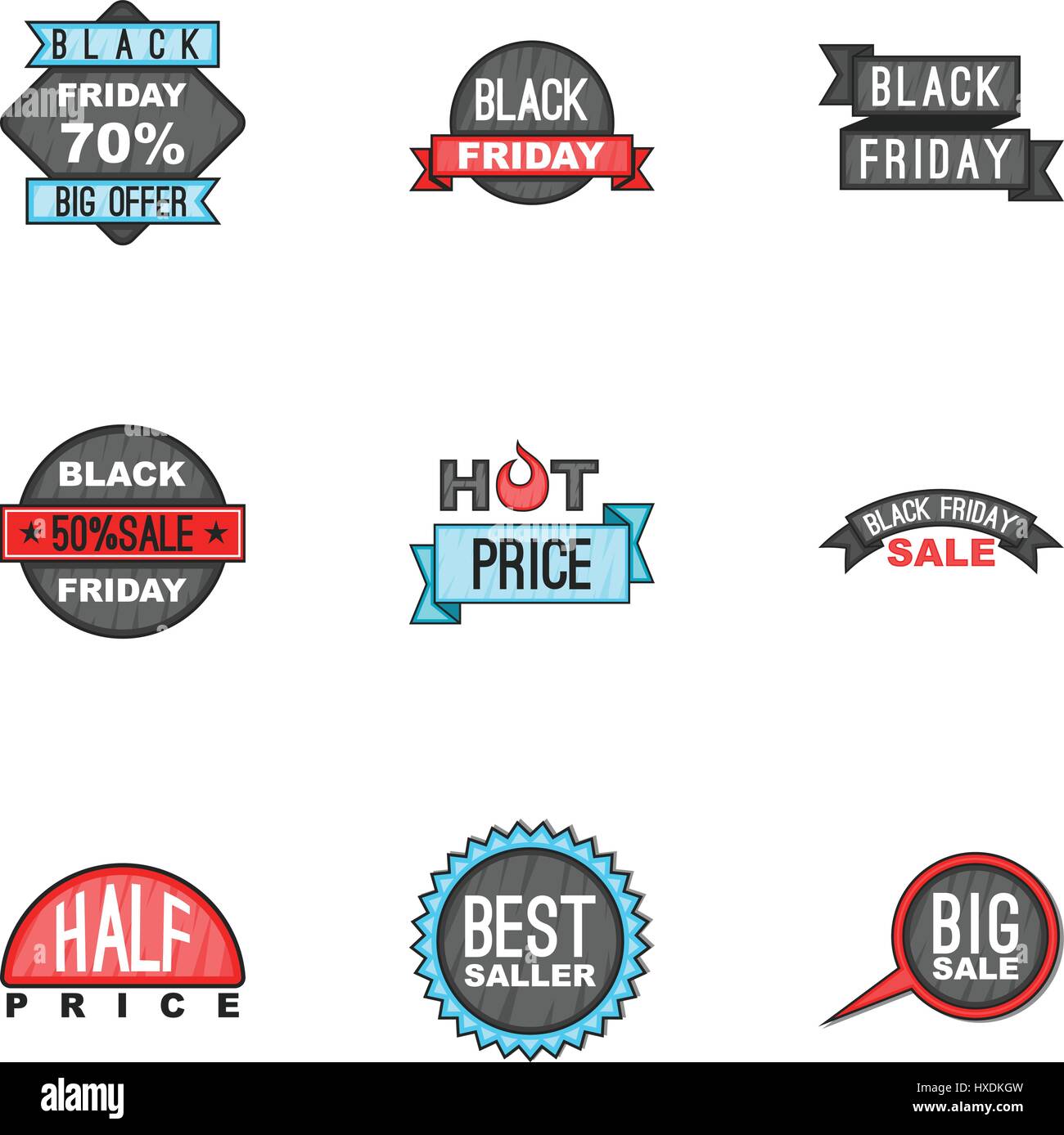 Large discounts icons set, cartoon style Stock Vector Image & Art - Alamy