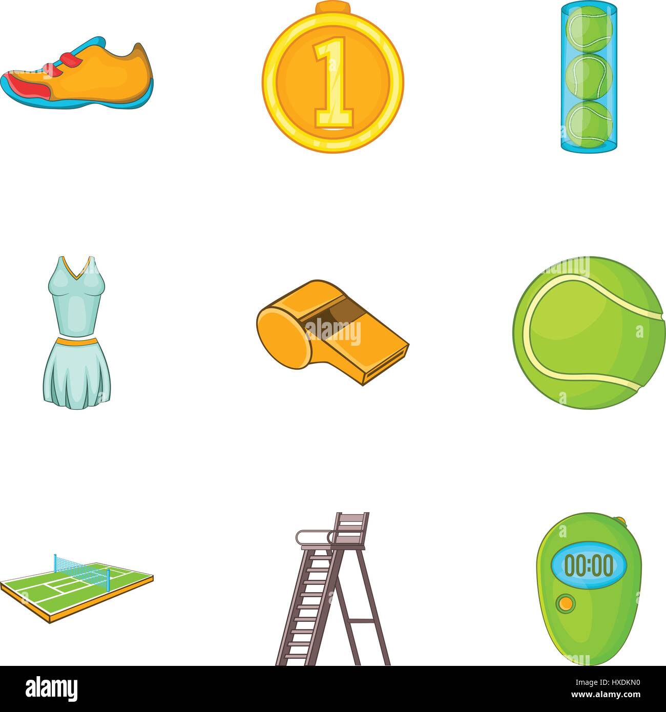 Sport with racket icons set, cartoon style Stock Vector Image & Art - Alamy