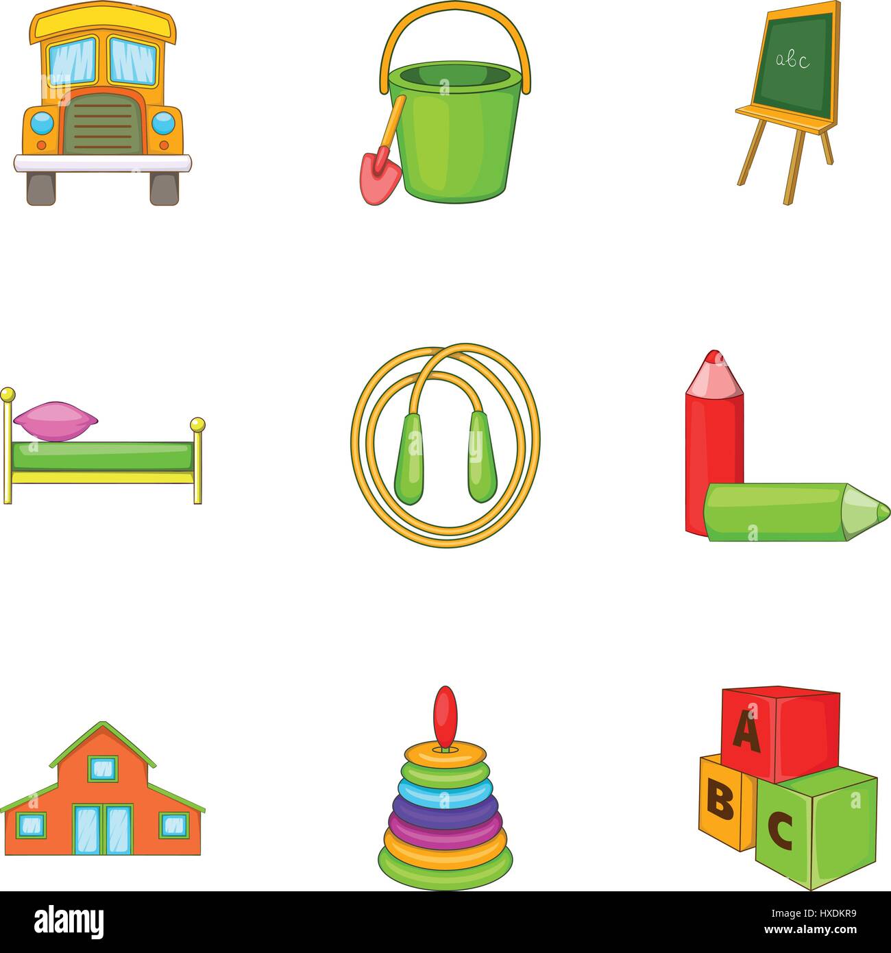 School icons set, cartoon style Stock Vector Image & Art - Alamy