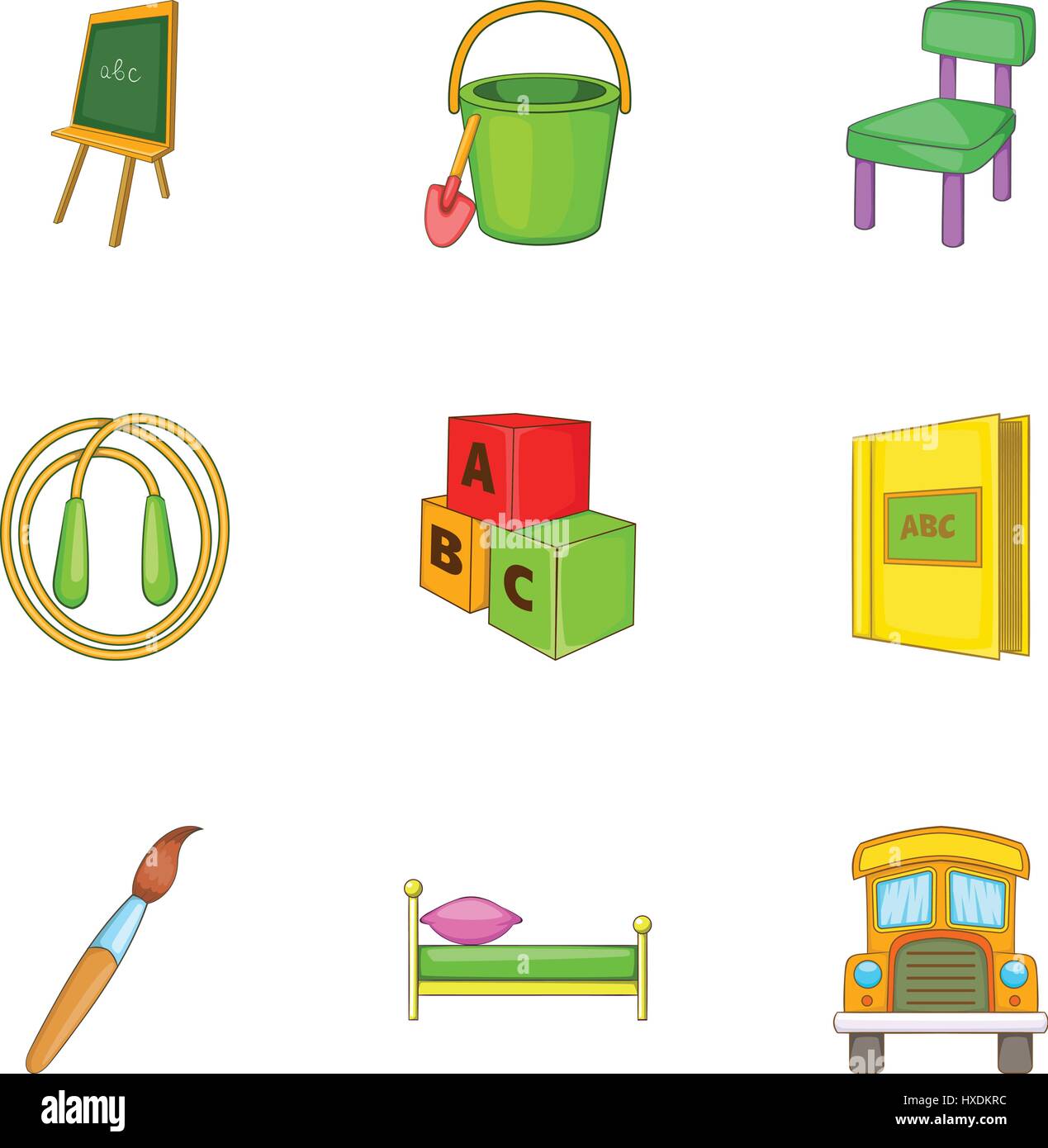 Education of child icons set, cartoon style Stock Vector Image & Art ...