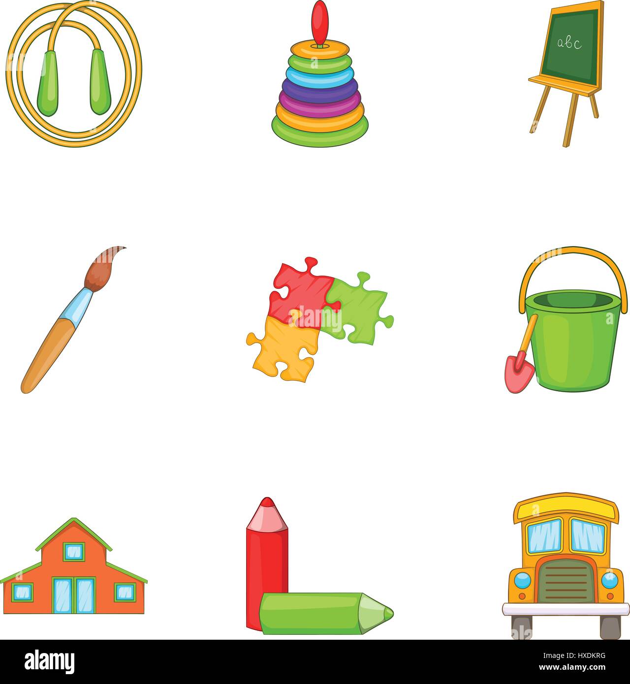 School years icons set, cartoon style Stock Vector Image & Art - Alamy