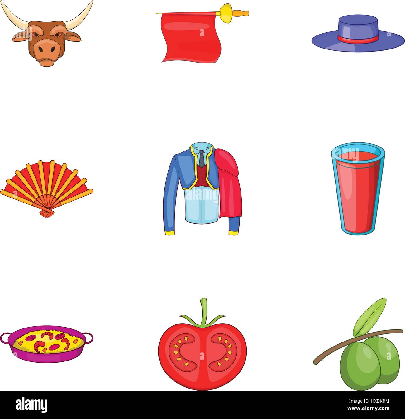 Spain icons set, cartoon style Stock Vector Image & Art - Alamy