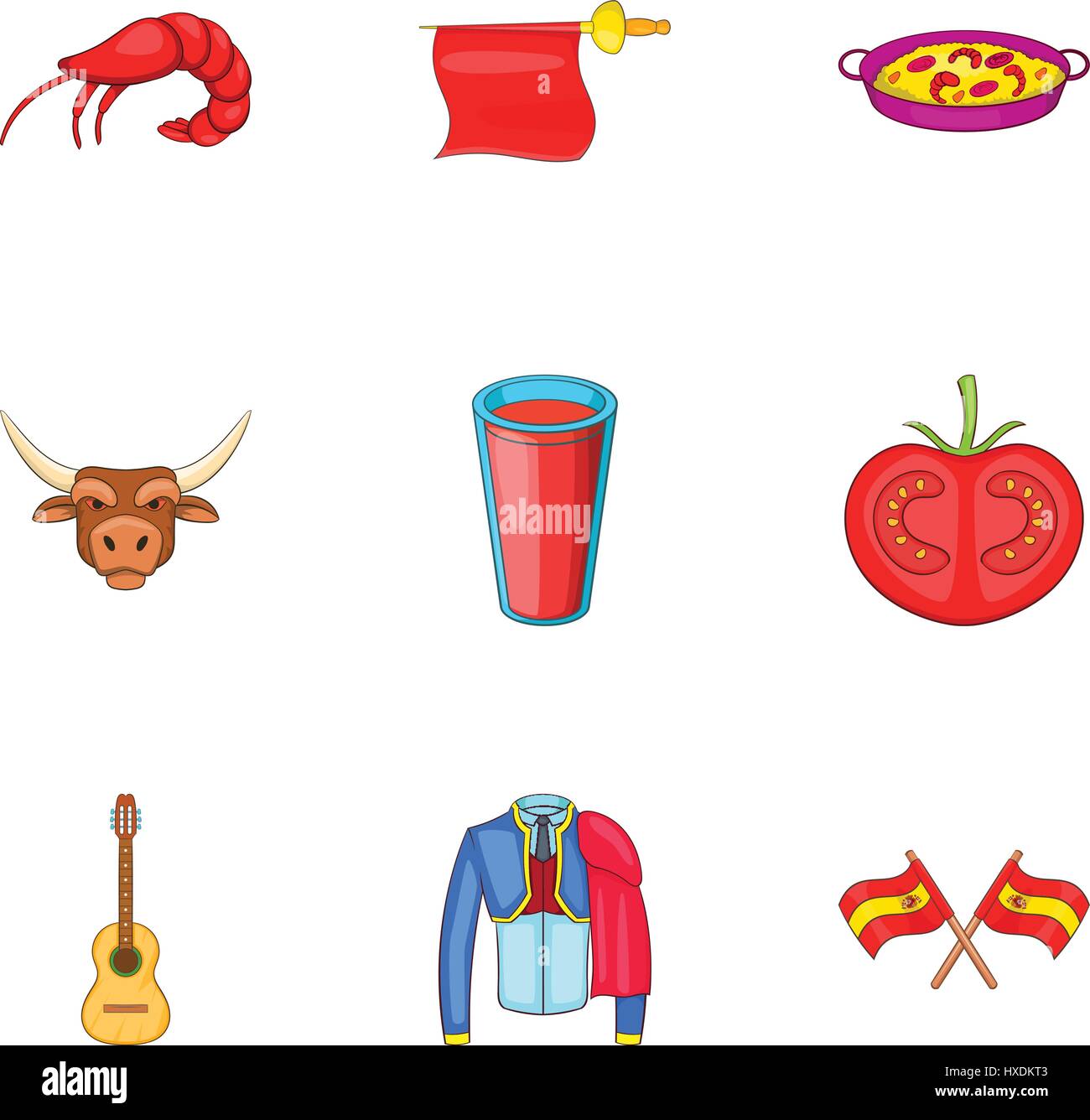 European Spain icons set, cartoon style Stock Vector Image & Art - Alamy