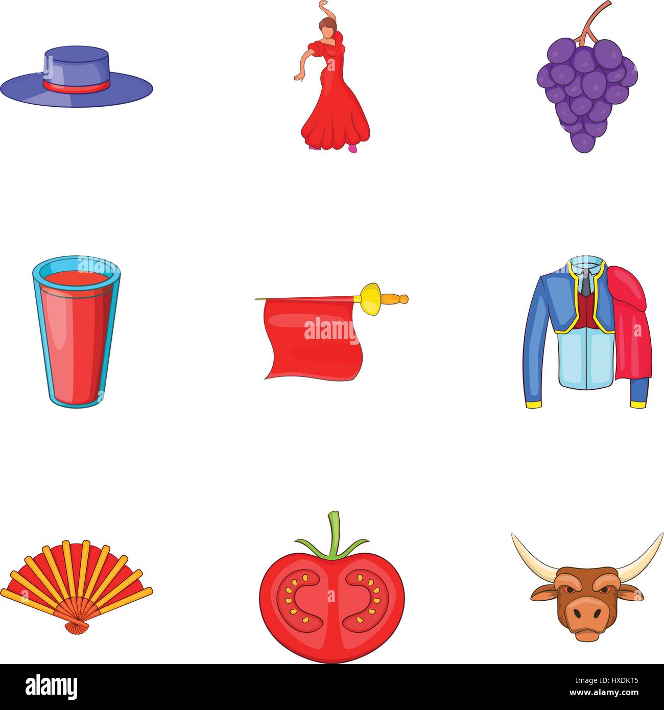 Tourism in Spain icons set, cartoon style Stock Vector Image & Art - Alamy