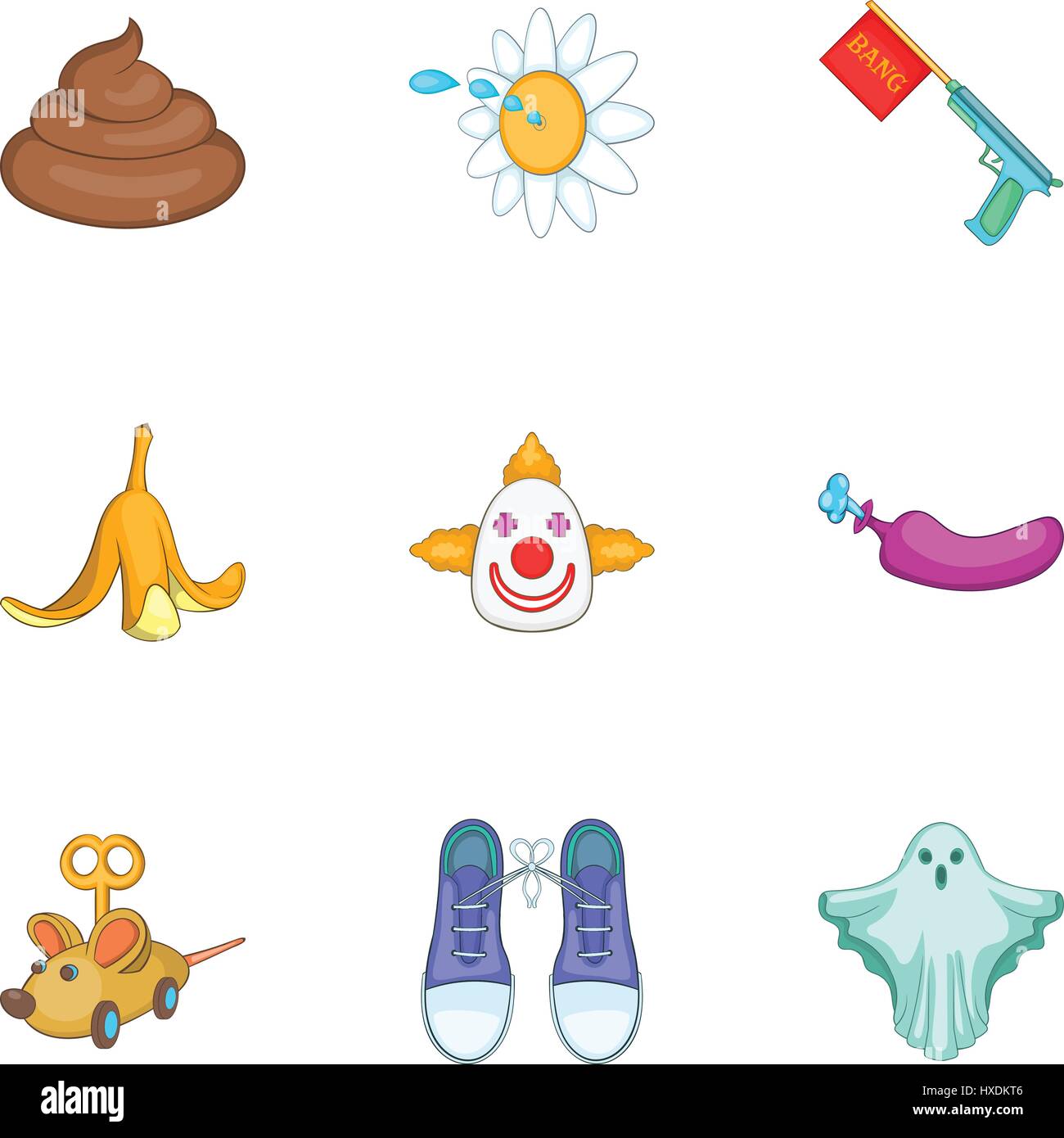 Joke icons set, cartoon style Stock Vector Image & Art - Alamy